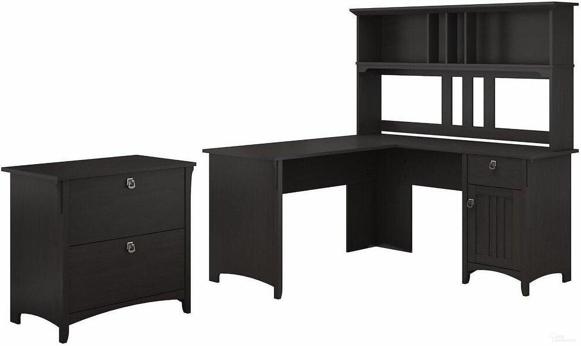 Bush Furniture Salinas 60W L Shaped Desk with Hutch and Lateral File ...