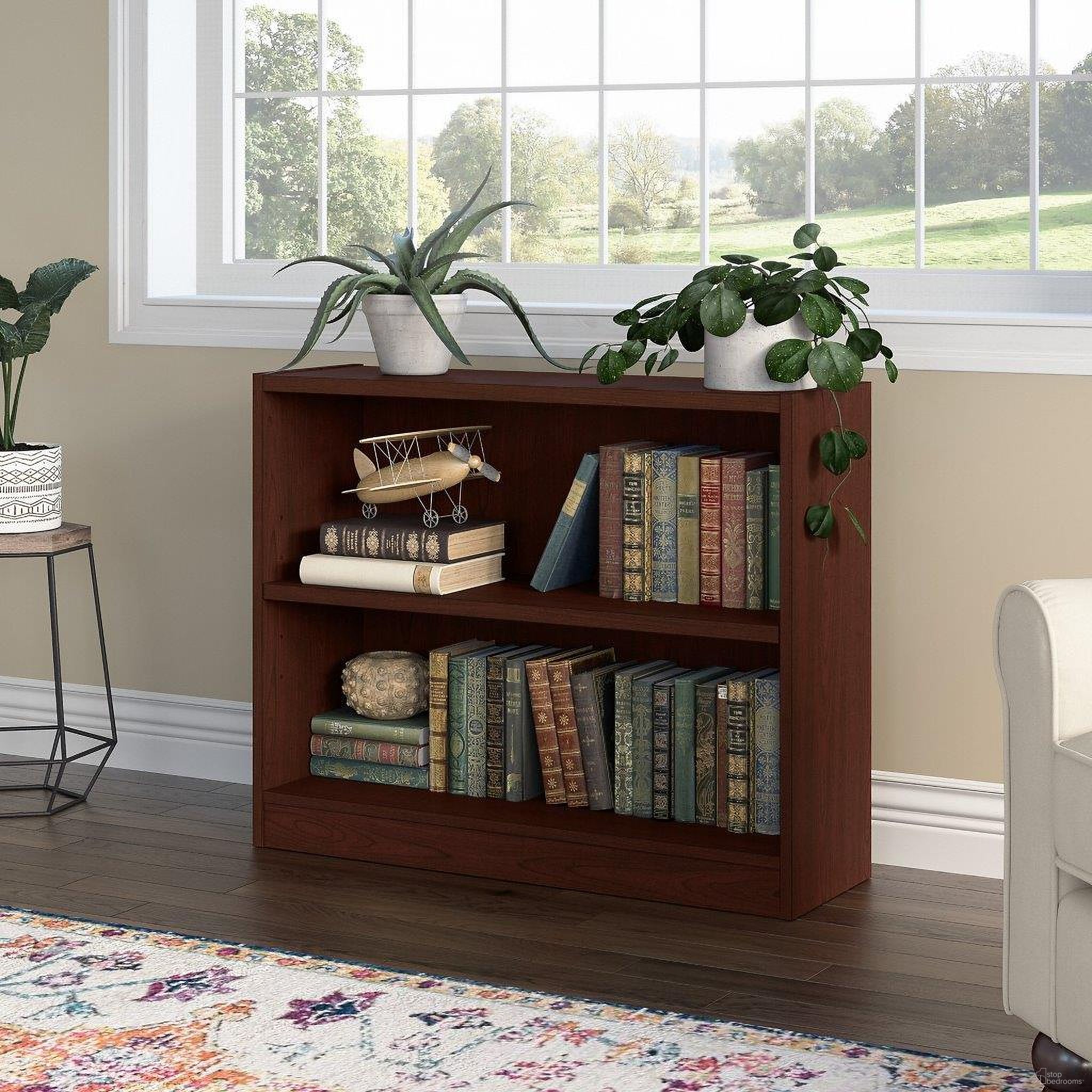 Bush Furniture Universal Small 2 Shelf Bookcase in Harvest Cherry ...