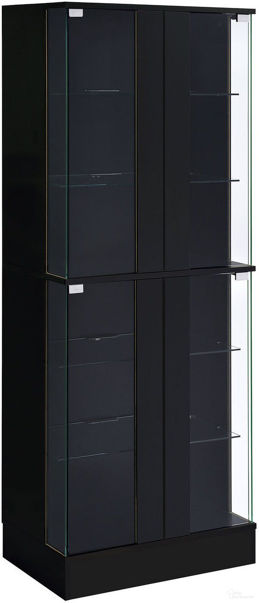 Cabra Display Case Curio Cabinet with Glass Shelves and Led Lighting In ...