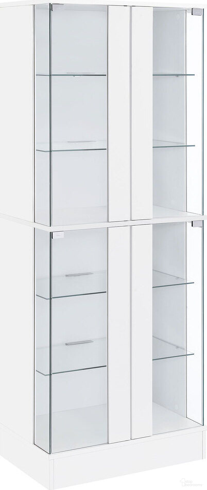 Cabra Display Case Curio Cabinet with Glass Shelves and Led Lighting In ...