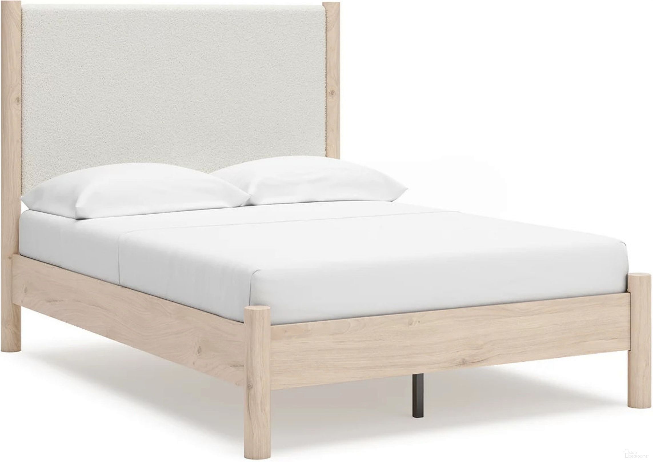 Cadmori Full Upholstered Panel Bed In Two-tone by Ashley Furniture ...