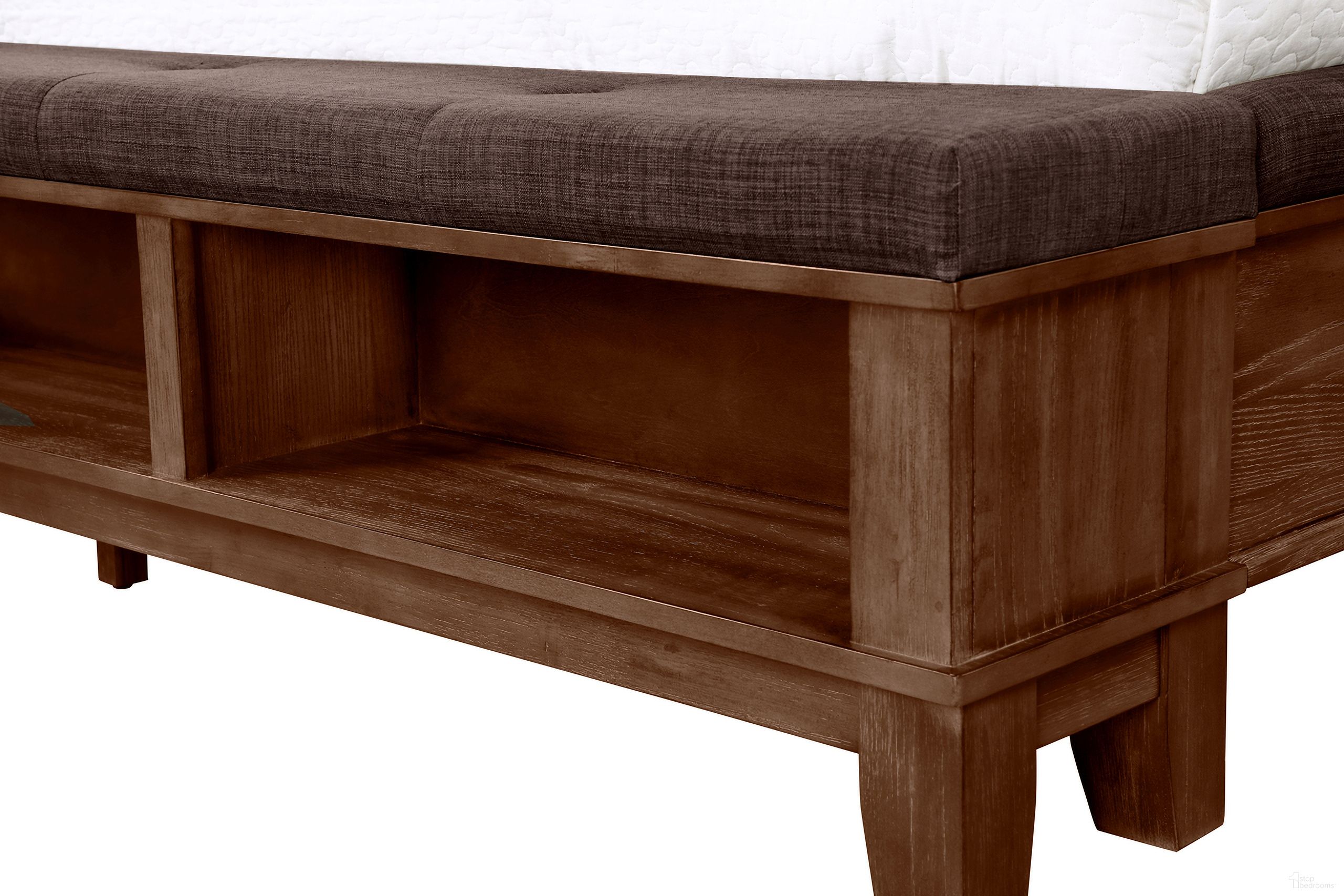 Cagney Chestnut King Upholstered Panel Bed by New Classic | 1StopBedrooms