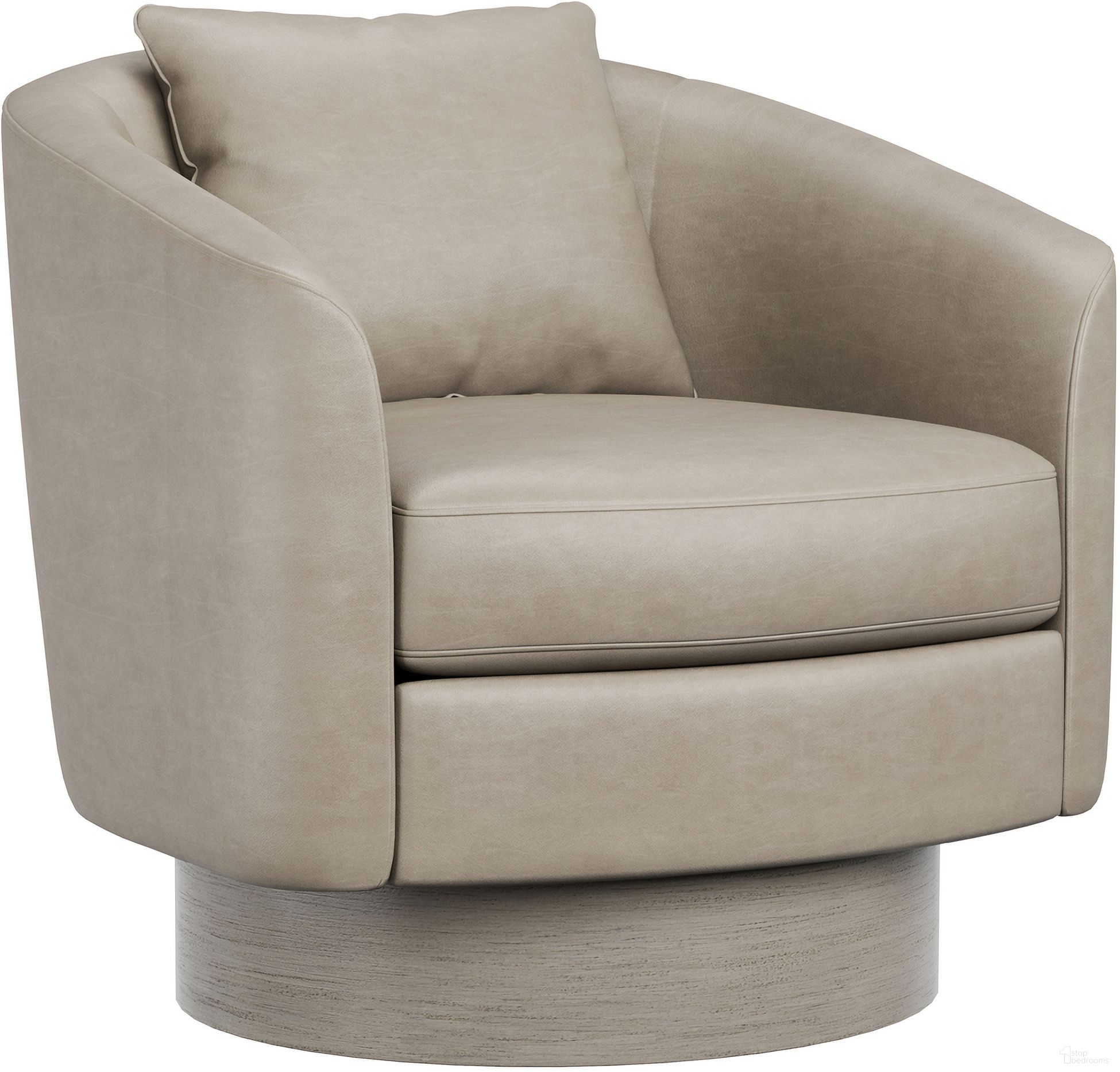 Camino Leather Swivel Chair In Grey by Bernhardt | 1StopBedrooms