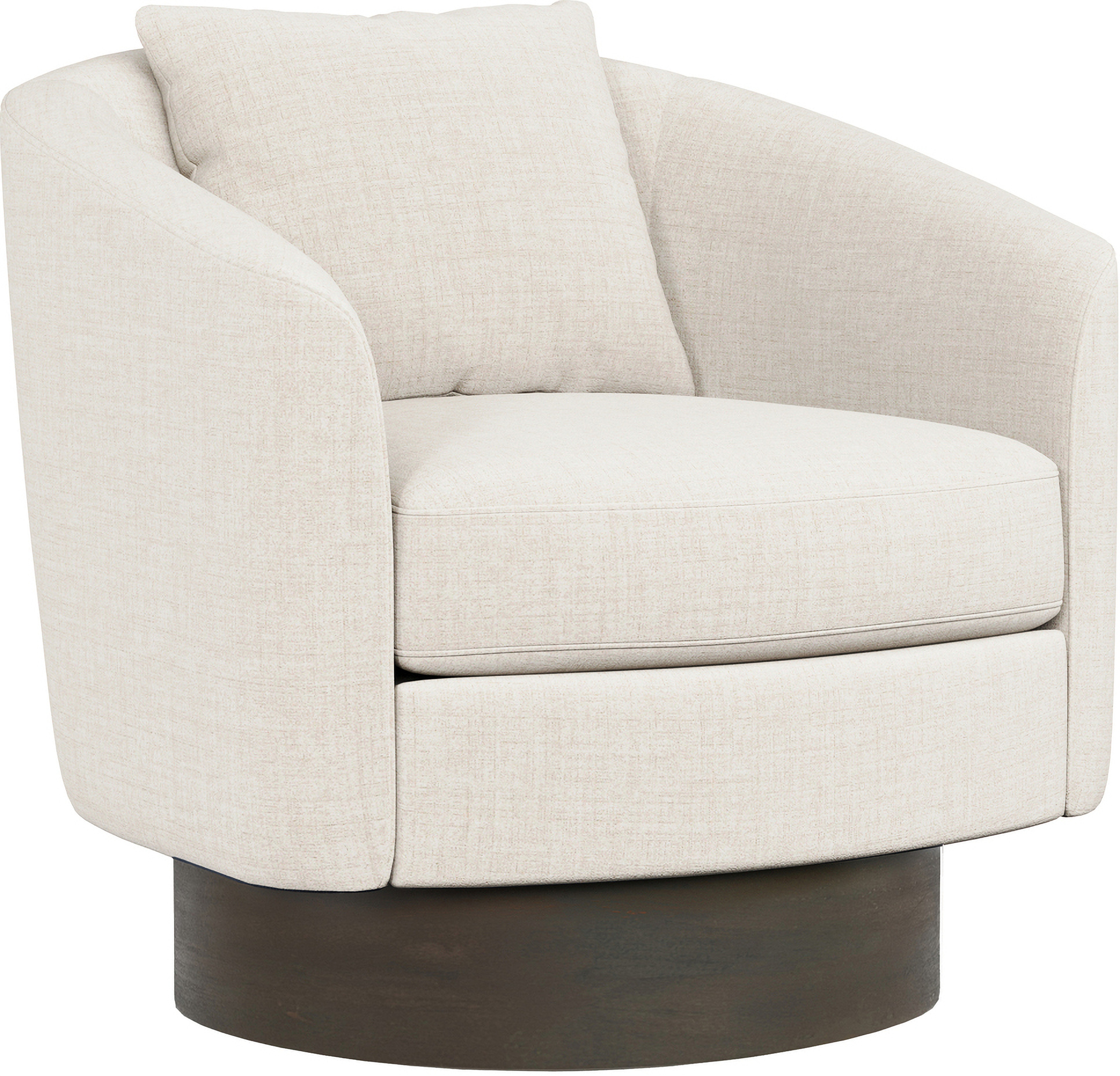 Camino Linen Fabric Swivel Chair In Beige by Bernhardt | 1StopBedrooms