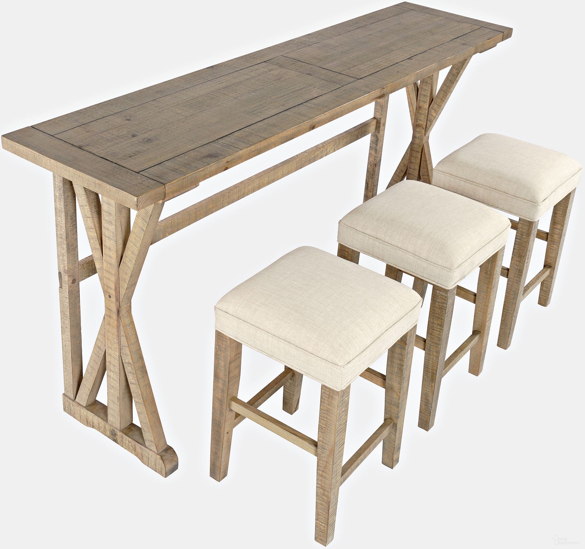 Carlyle Crossing Modern Rustic Solid Pine Counter Height Sofa Table Set ...