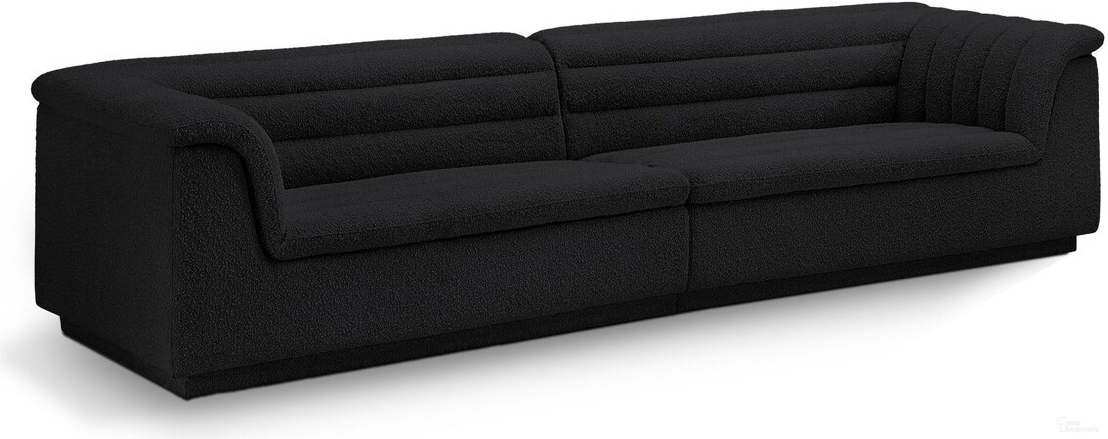 Cascade Boucle Fabric Modular Sofa In Black by Meridian | 1StopBedrooms