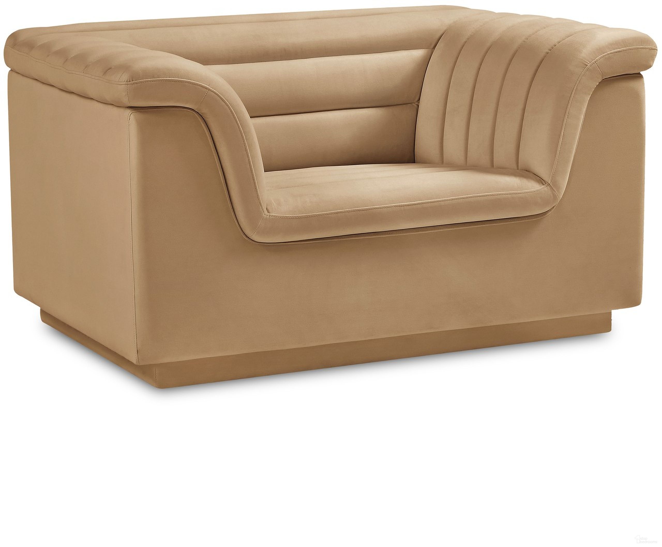 Cascade Velvet Fabric Chair In Camel by Meridian | 1StopBedrooms