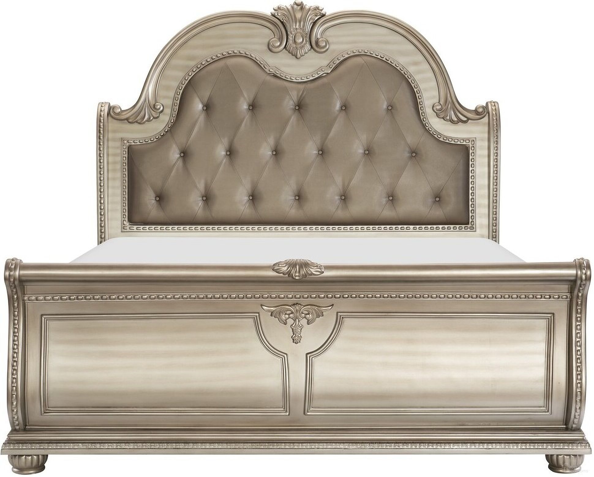 Cavalier Silver Queen Panel Bed by Homelegance | 1StopBedrooms