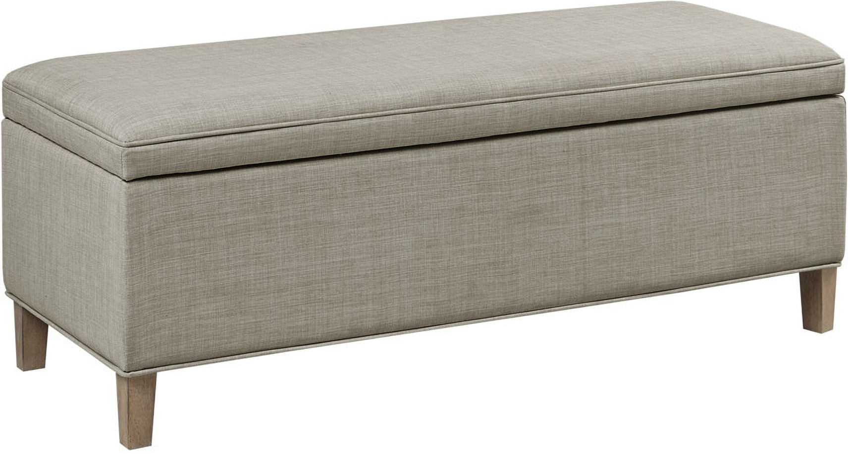 Caymus Soft Close Rectangular Storage Bench In Light Grey by Martha ...