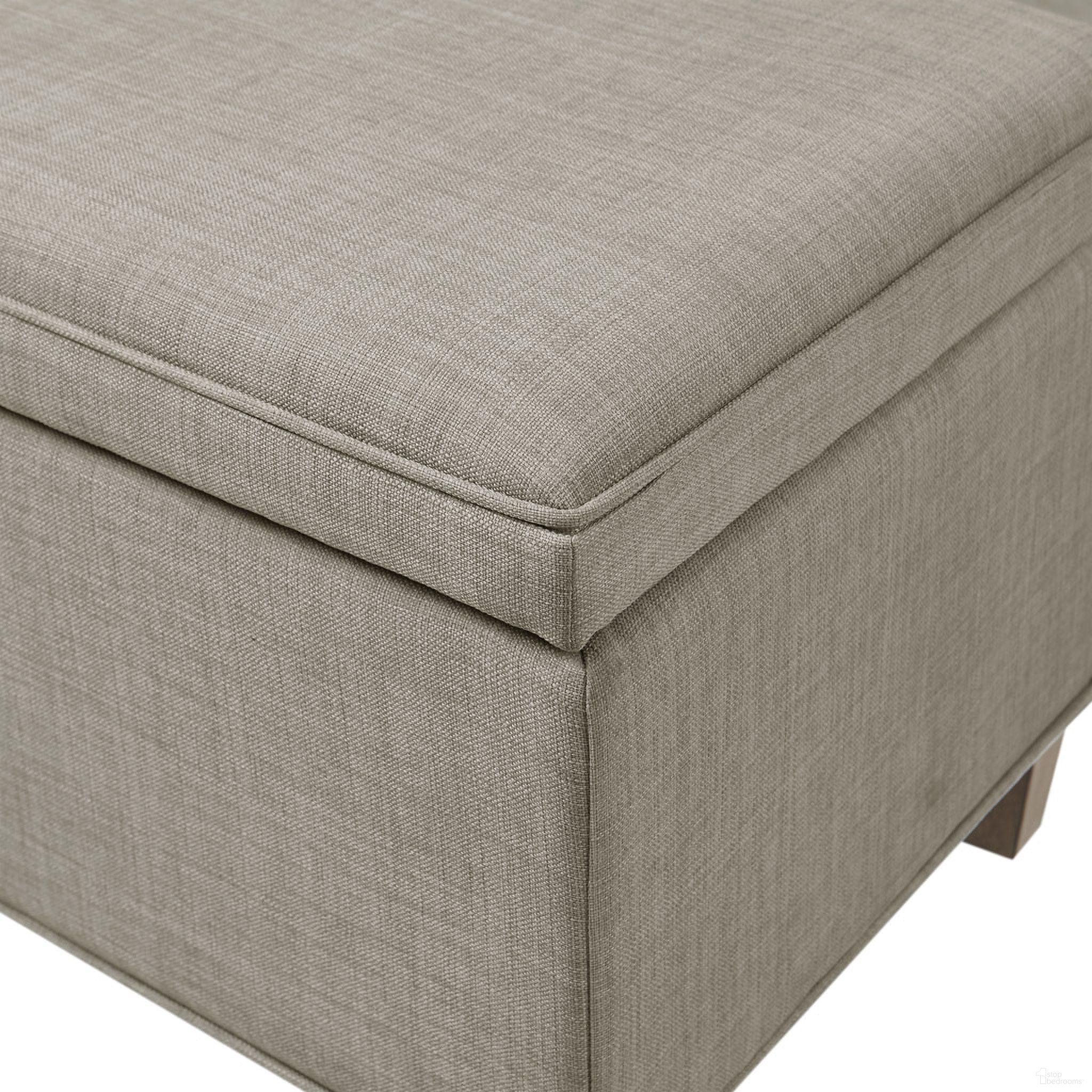 Caymus Soft Close Rectangular Storage Bench In Light Grey by Martha ...