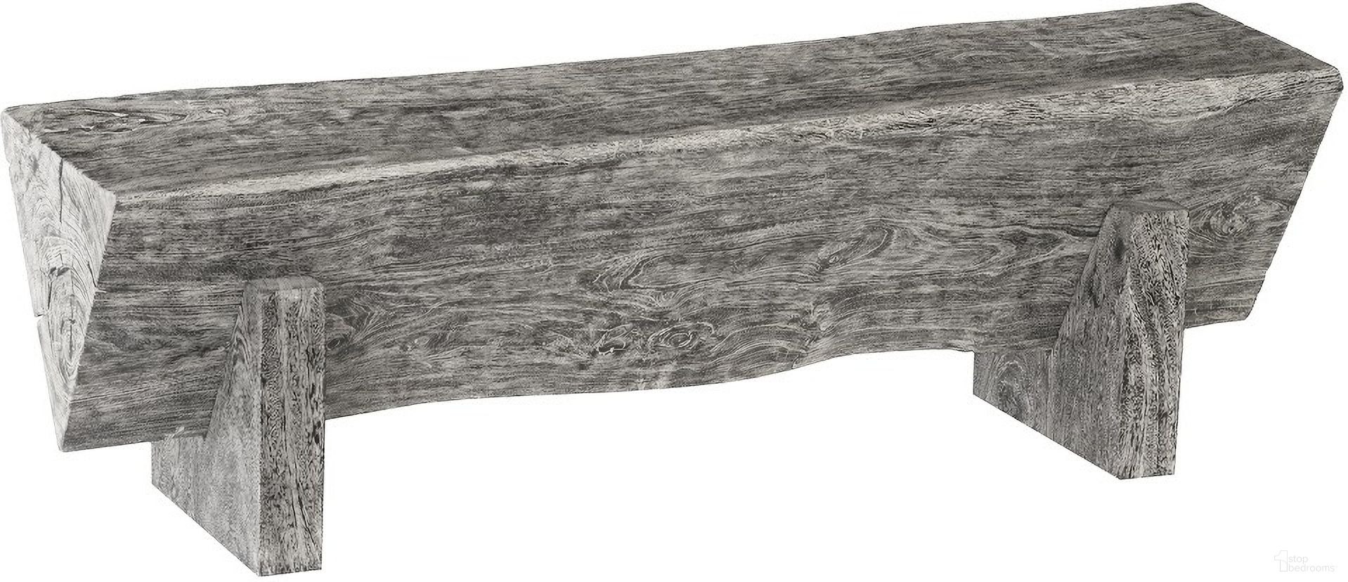 Chamcha Wood Triangle Bench In Grey by Phillips Collection | 1StopBedrooms