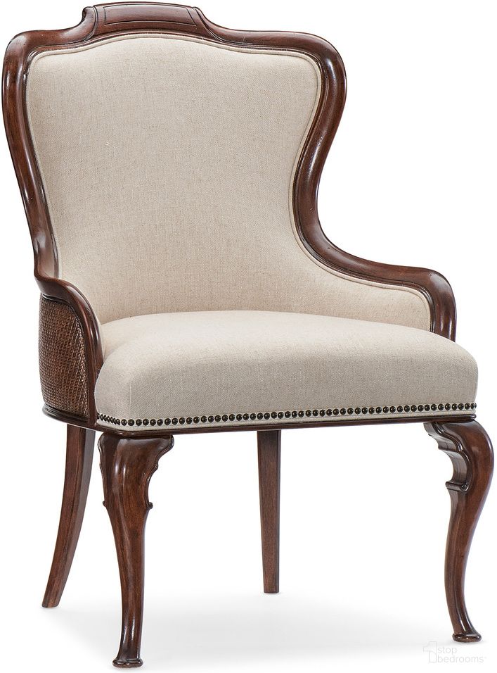 Charleston Upholstered Arm Chair Set of 2 In Dark Brown by Hooker ...