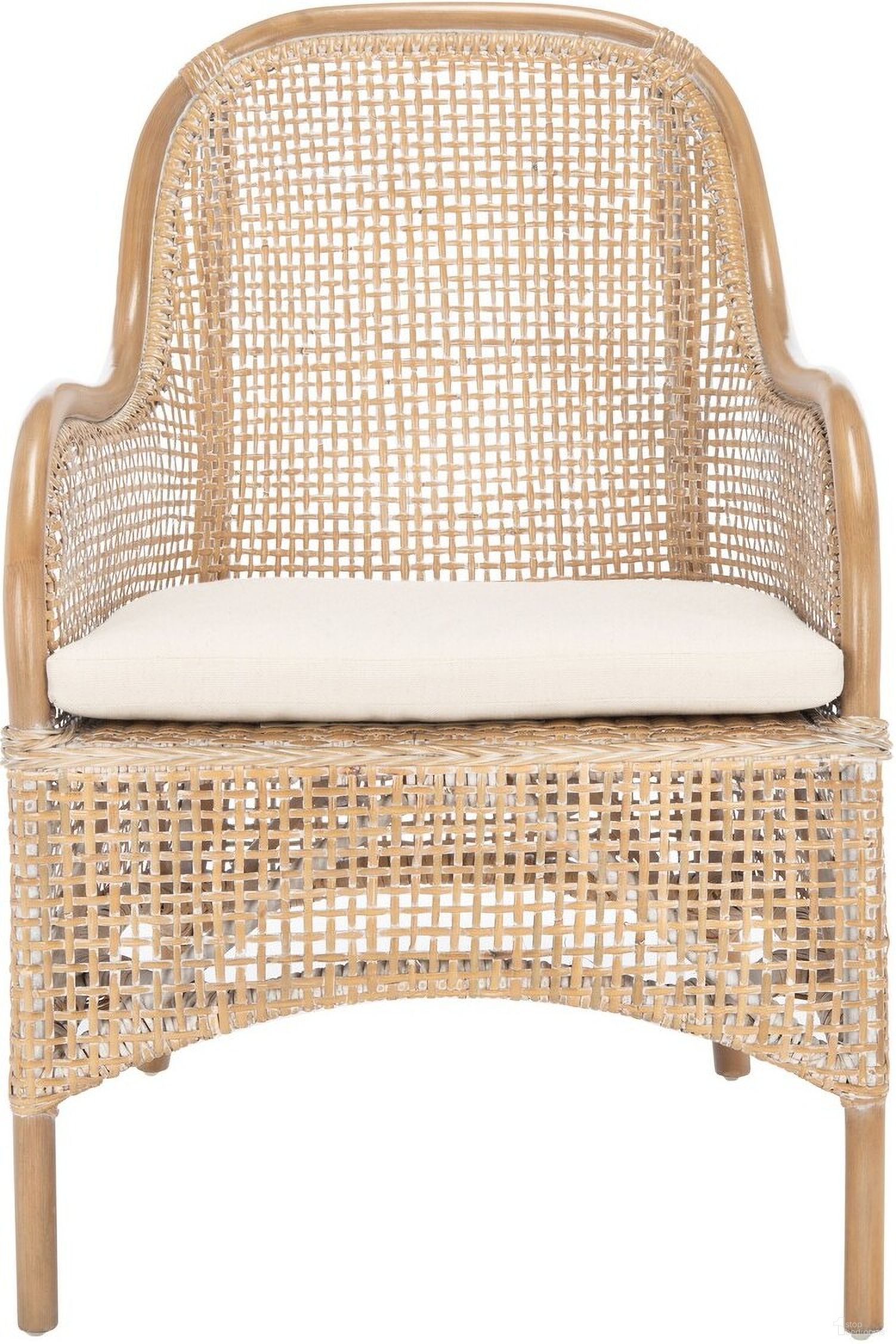 Charlie Rattan Accent Chair with Cushion in Grey by Safavieh ...