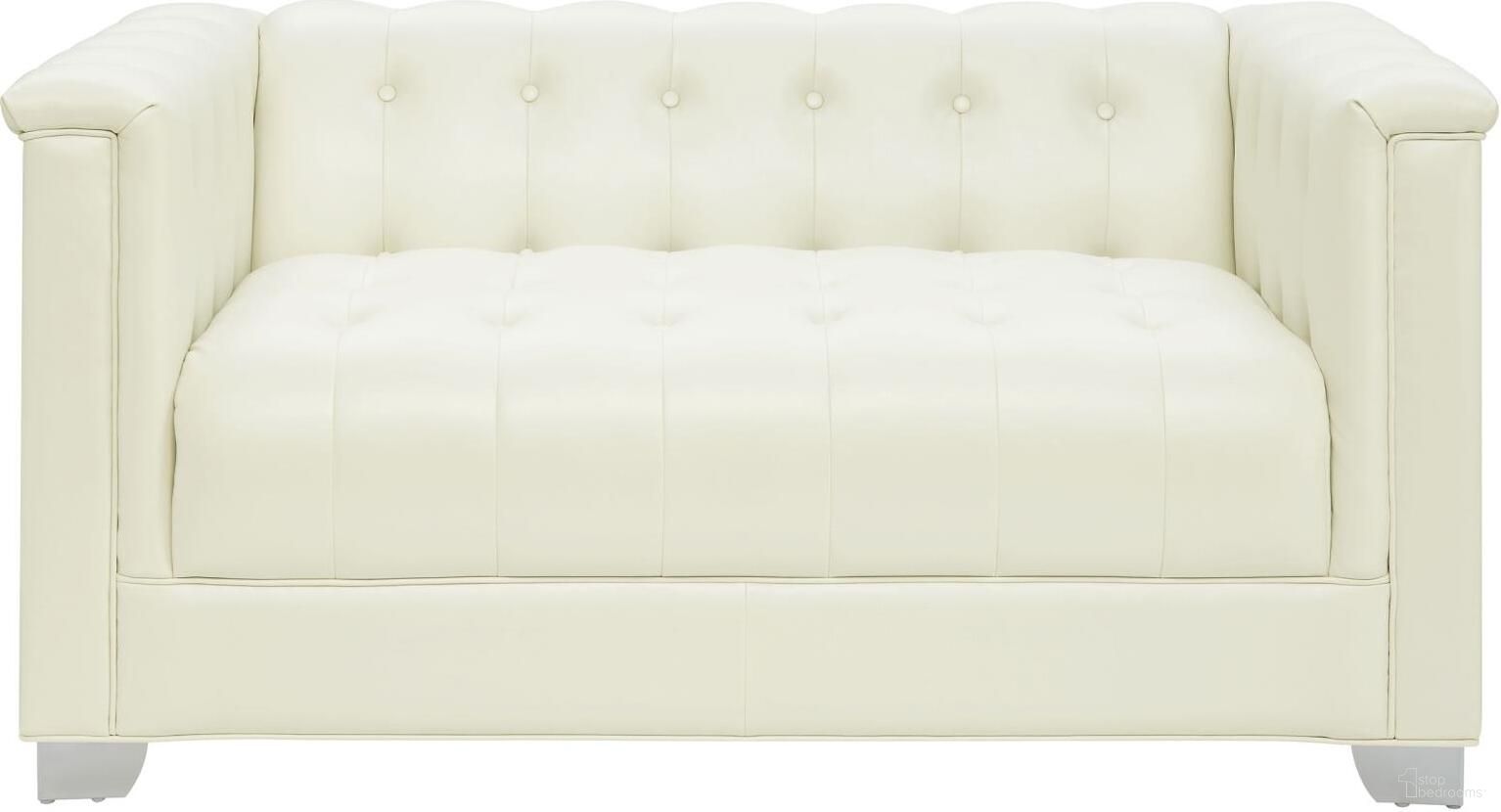 Chaviano Pearl White Tufted Loveseat by Coaster | 1StopBedrooms
