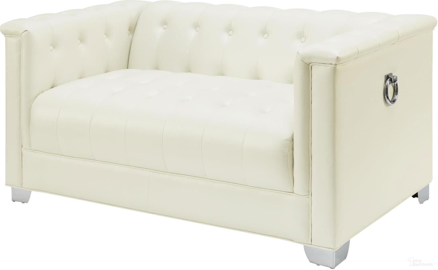 Chaviano Pearl White Tufted Loveseat by Coaster | 1StopBedrooms