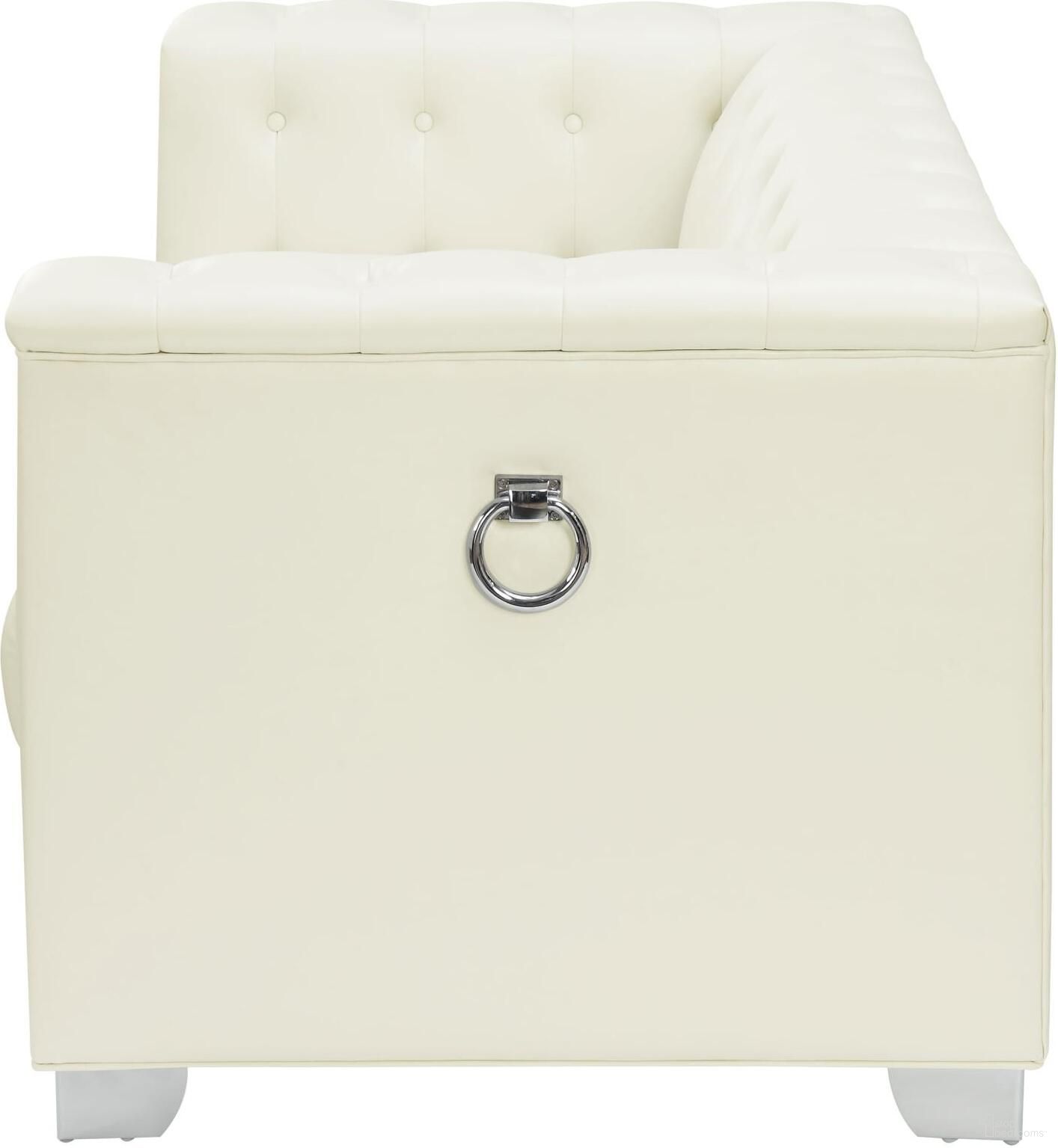 Chaviano Pearl White Tufted Loveseat by Coaster | 1StopBedrooms