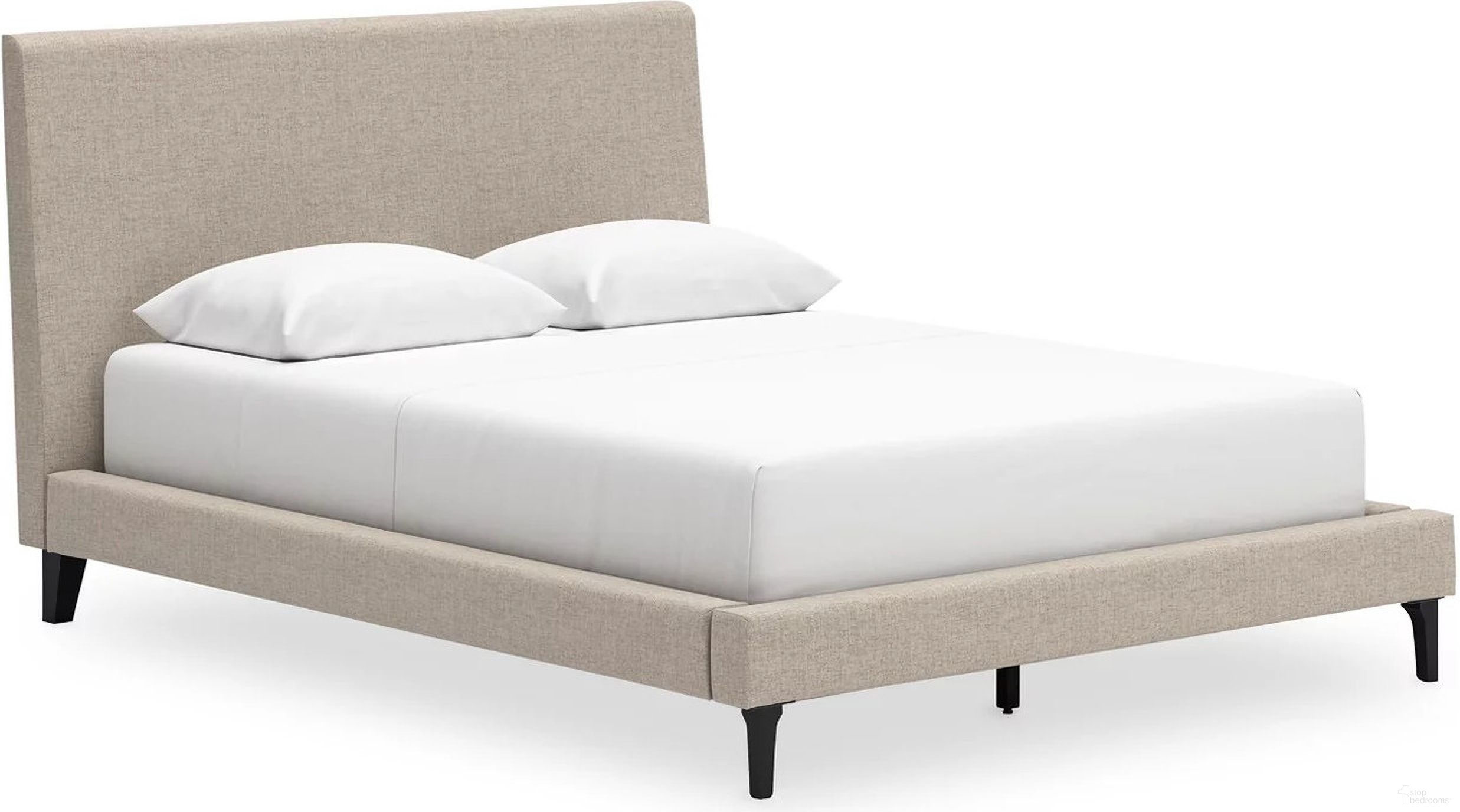 Cielden Queen Upholstered Bed with Roll Slats In Gray by Ashley ...