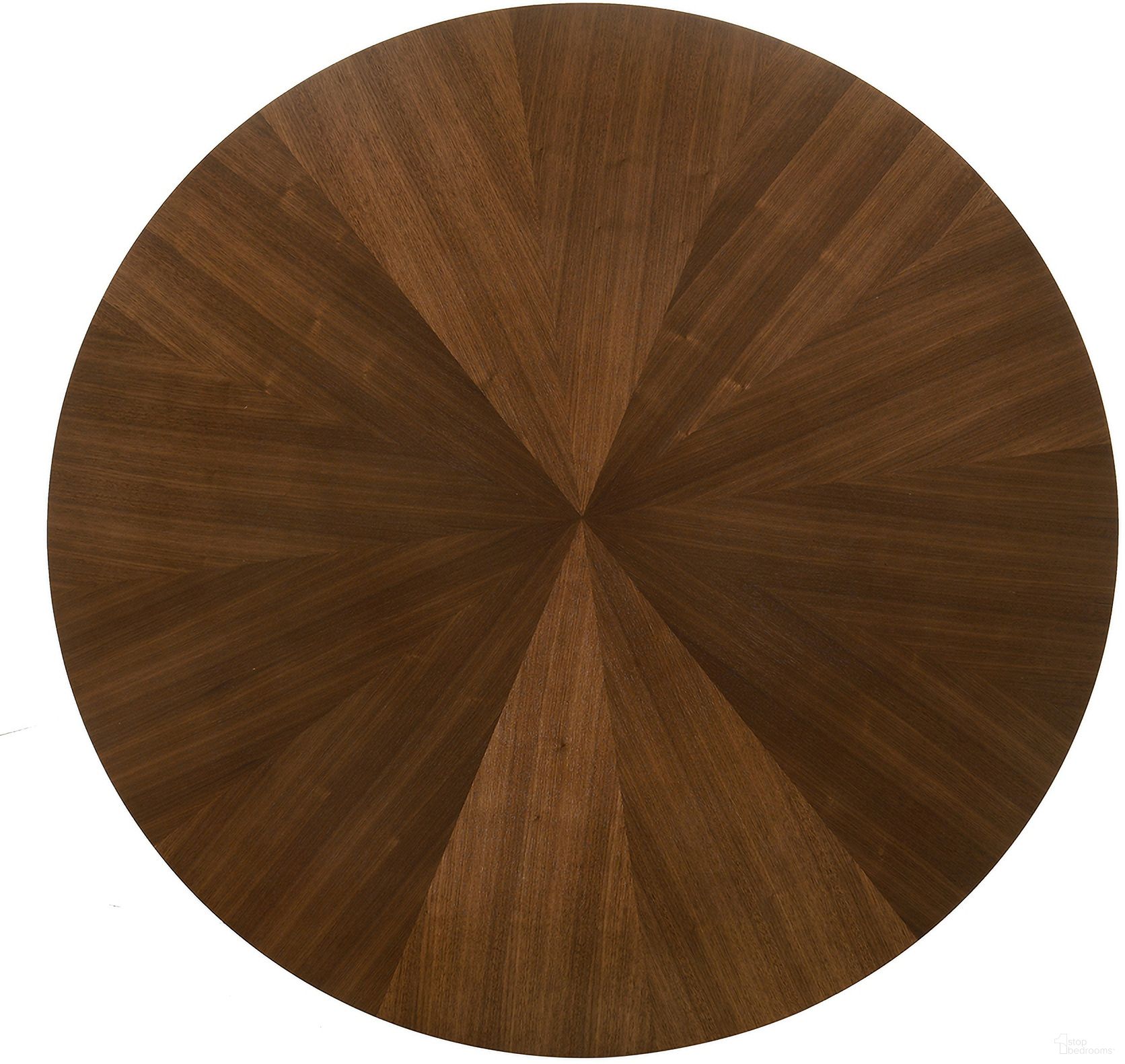Cirque 54 Inch Round Walnut Wood and Metal Pedestal Dining Table by ...