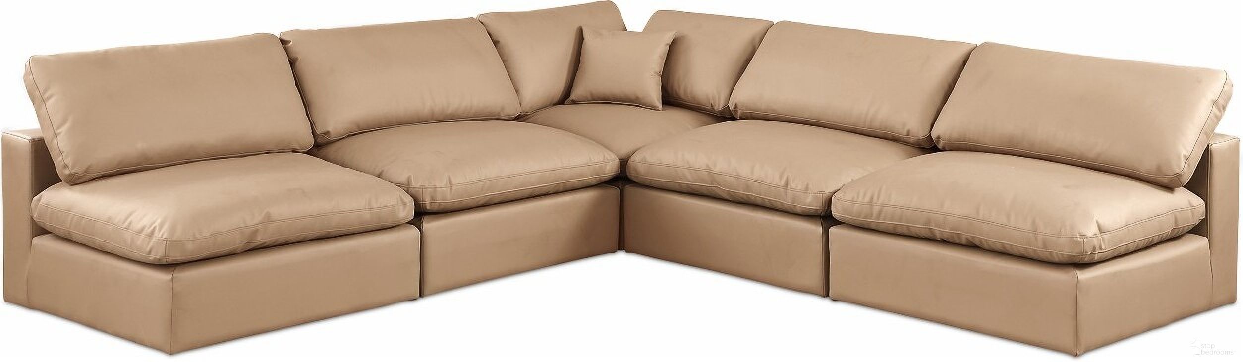 Comfy Vegan Leather Modular Sectional In Tan by Meridian | 1StopBedrooms
