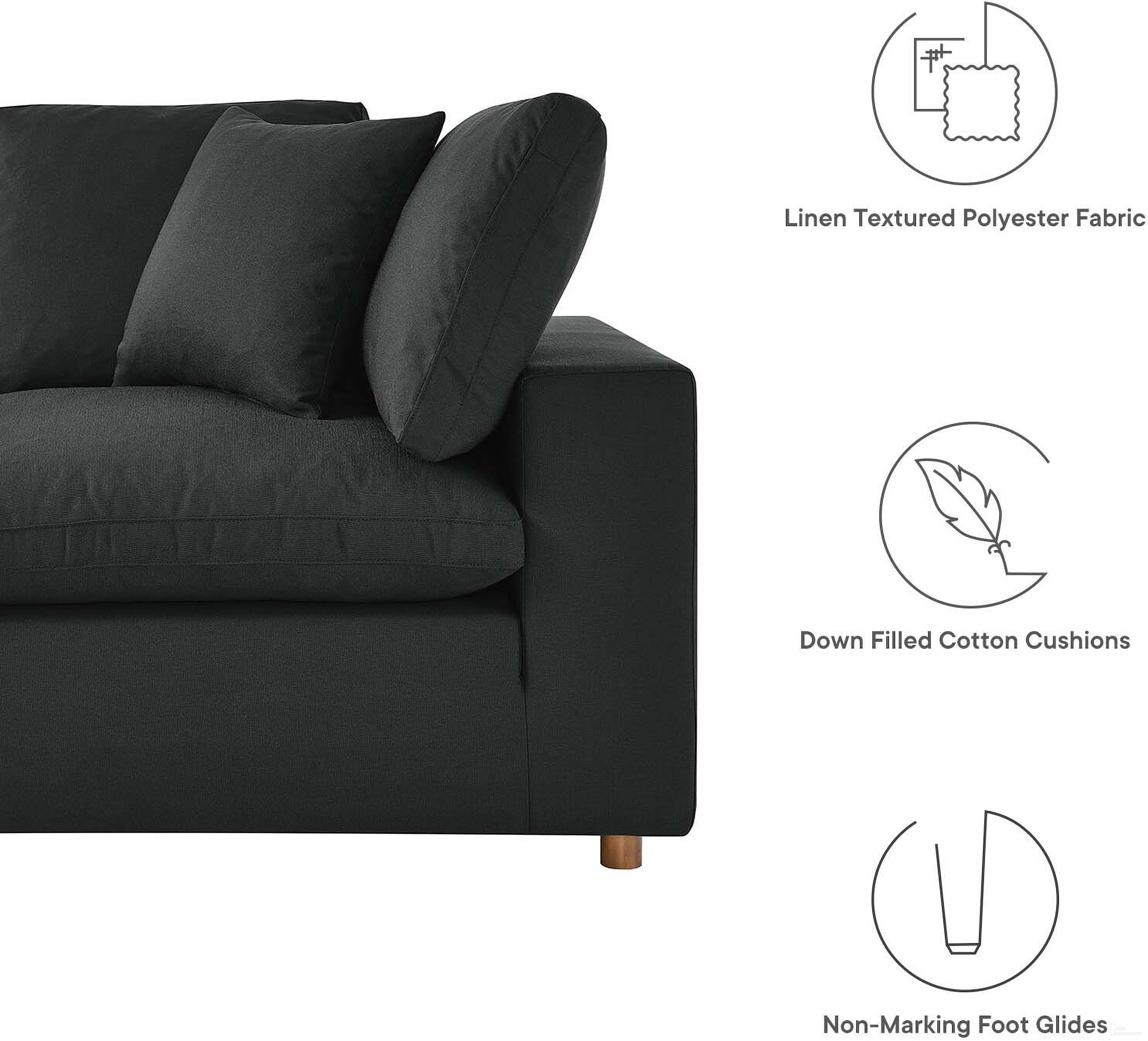 Commix Down Filled Overstuffed 2 Piece Sectional Sofa Set In Black by ...
