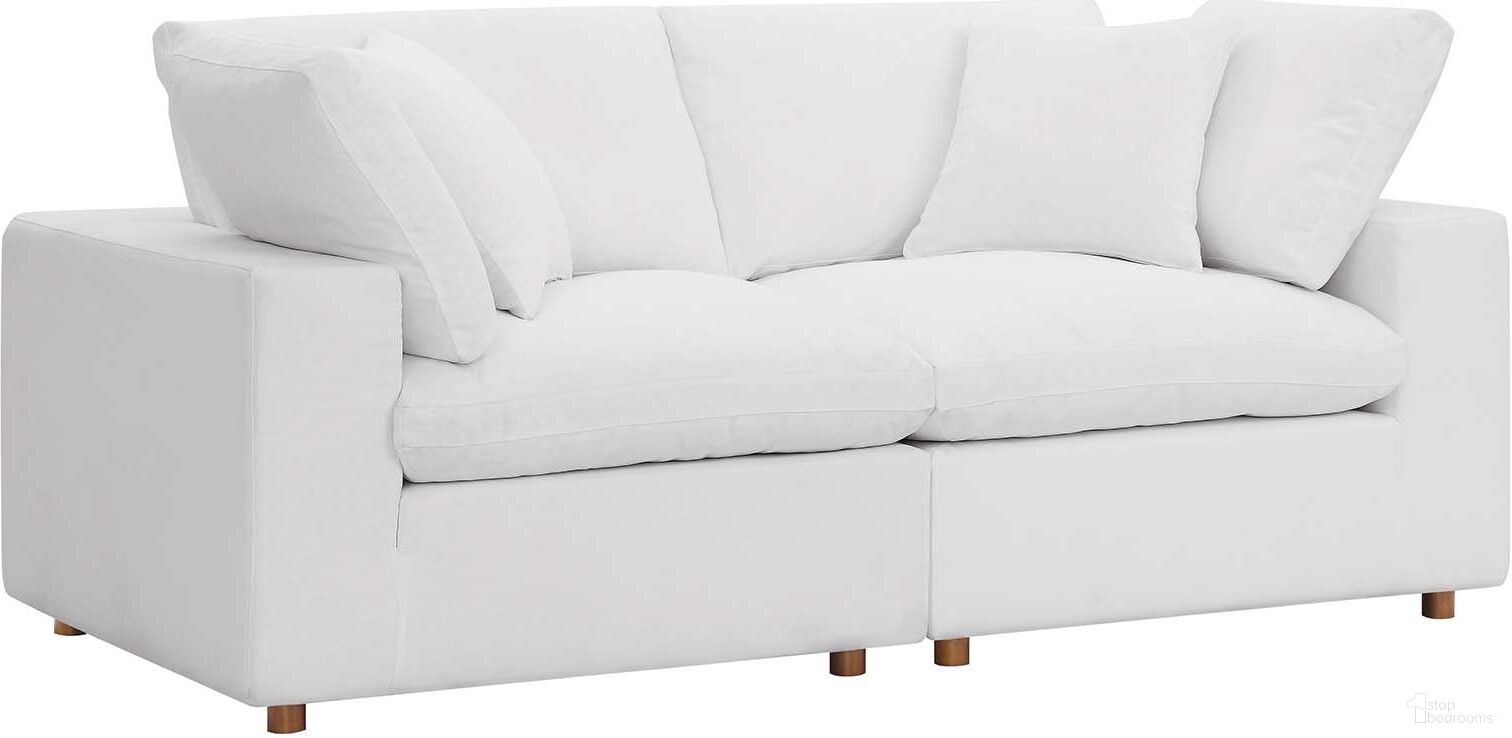 Commix Down Filled Overstuffed 2 Piece Sectional Sofa Set In White by Modway | 1StopBedrooms