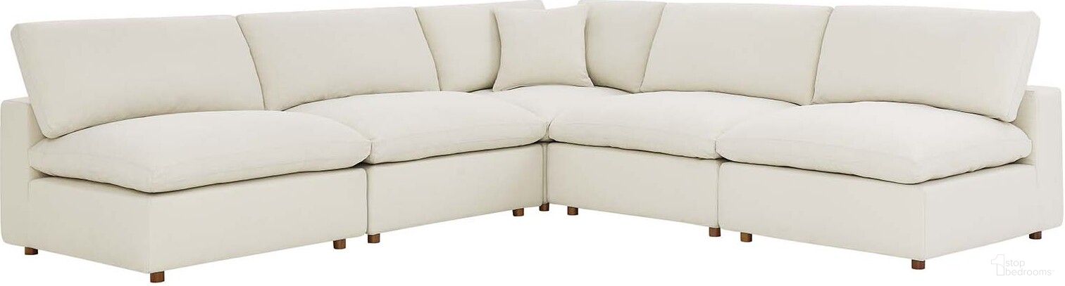 Commix Down Filled Overstuffed 5-Piece Armless Sectional Sofa In Light ...