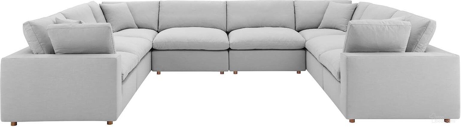 Commix Down Filled Overstuffed 8-Piece Sectional Sofa In Light Gray by ...