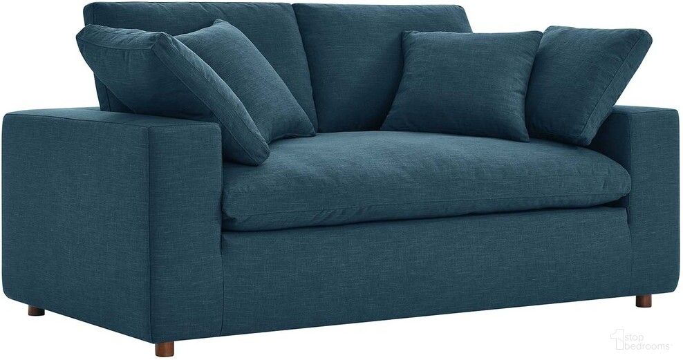 Commix Down Filled Overstuffed Loveseat In Azure by Modway | 1StopBedrooms
