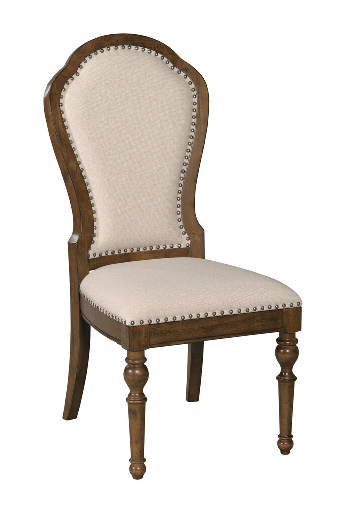 Commonwealth Kirkman Upholstered Back Side Chair In Warm Brunette By