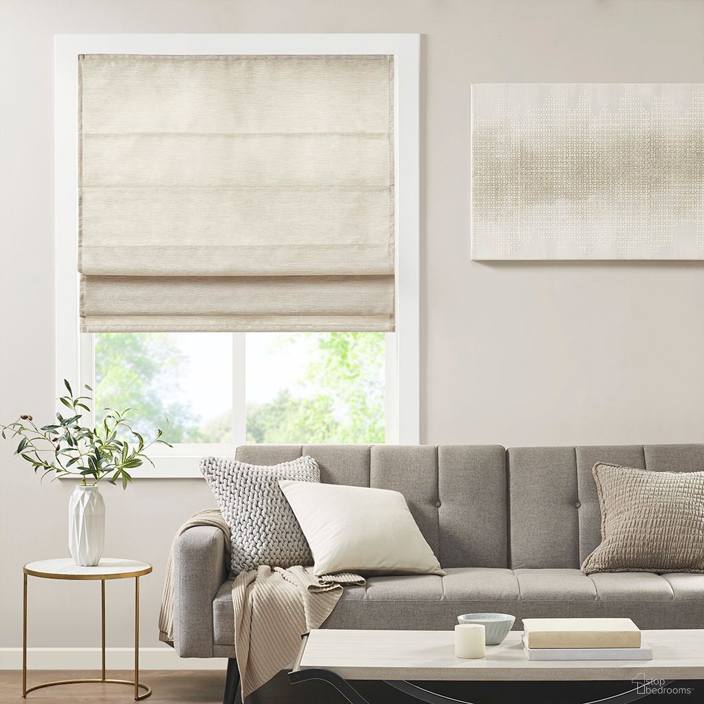 Como Printed Faux Silk Room Darkening Cordless 35 Inch Roman Shade In ...