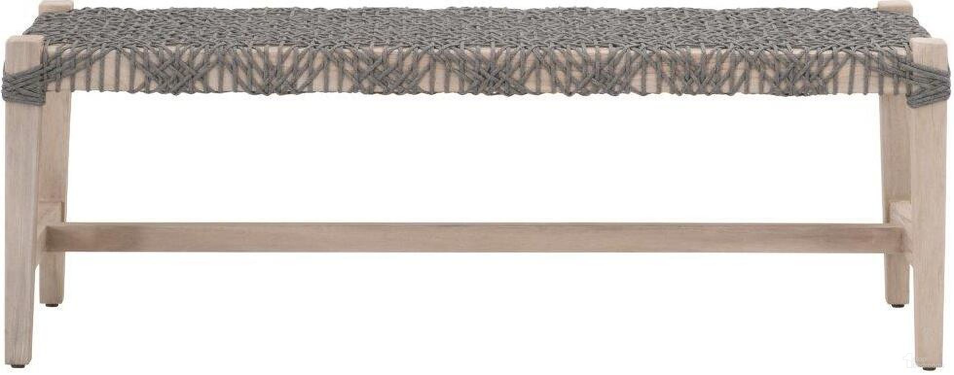 Costa Outdoor Bench In Dove Flat Rope Gray Teak by Essentials For ...