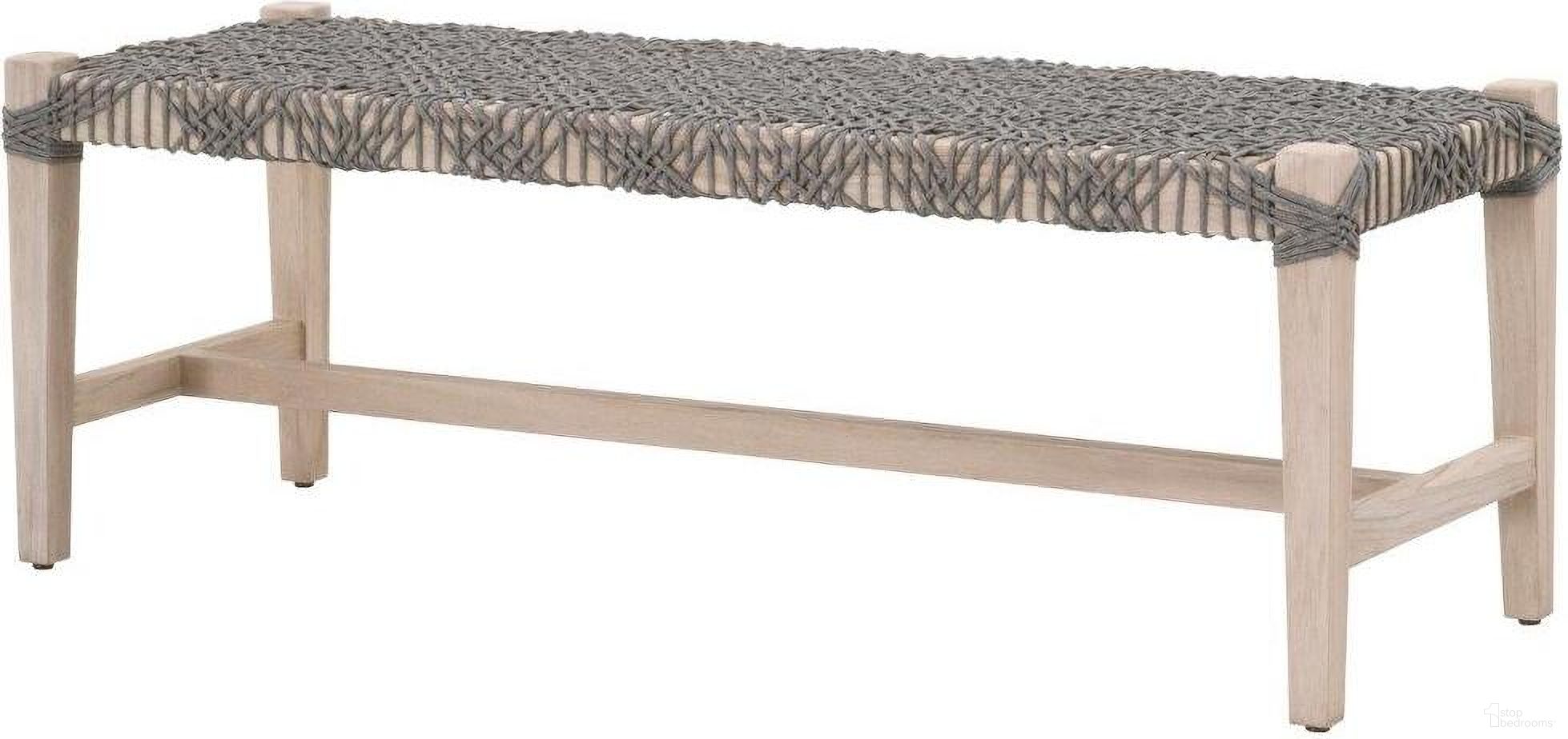 Costa Outdoor Bench In Dove Flat Rope Gray Teak by Essentials For ...