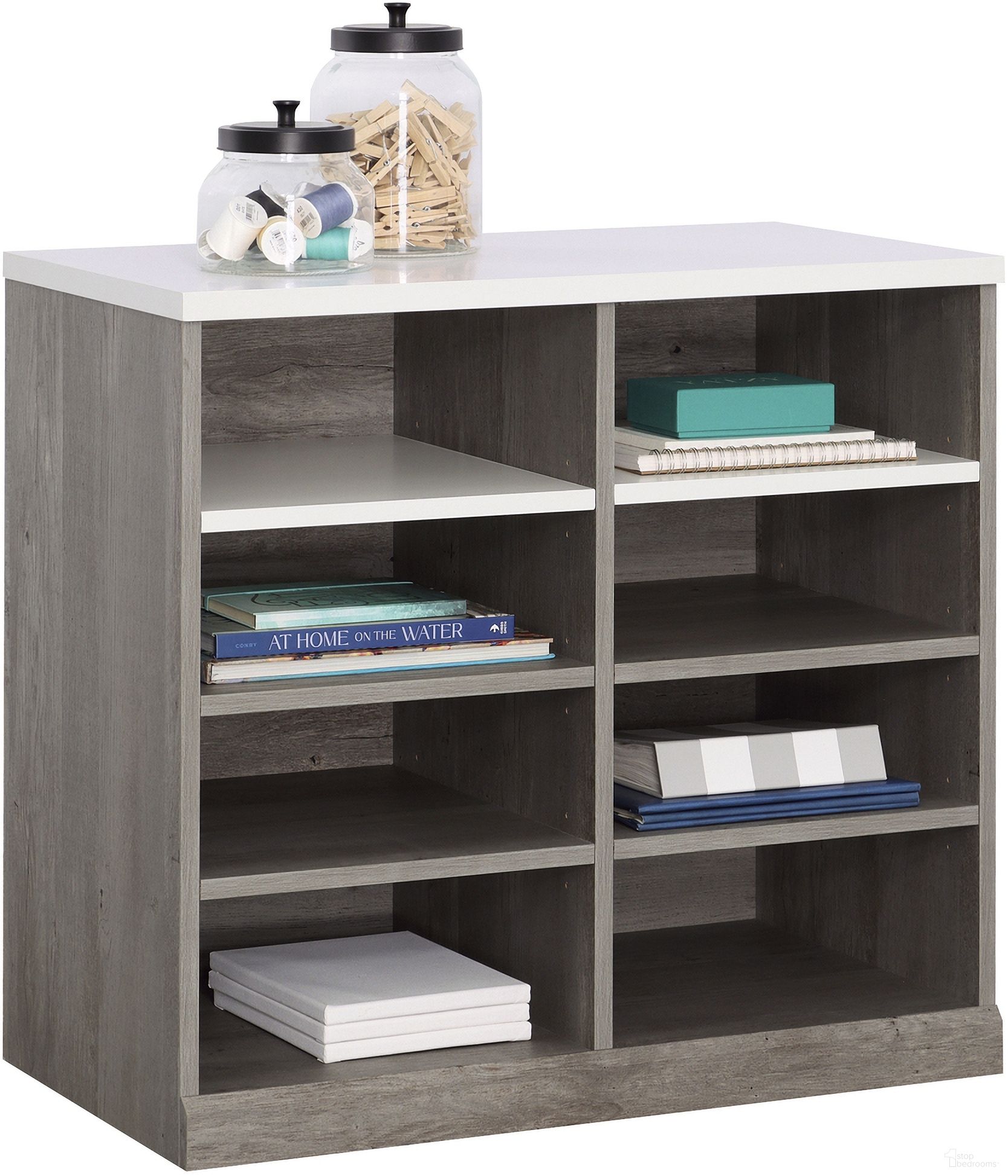 Craft Pro Series Open Storage Cabinet In Mystic Oak by Sauder ...