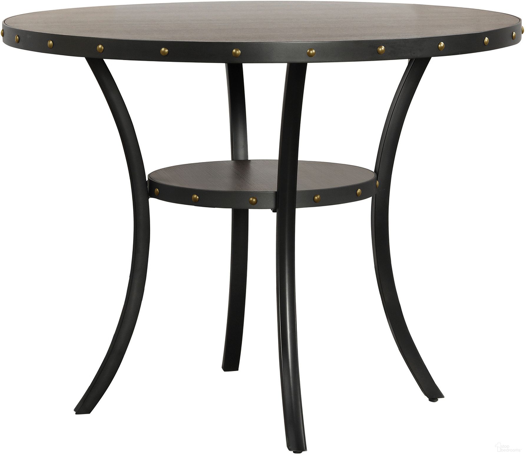 Crispin 36 Inch Round Bar Table In Gray by New Classic | 1StopBedrooms