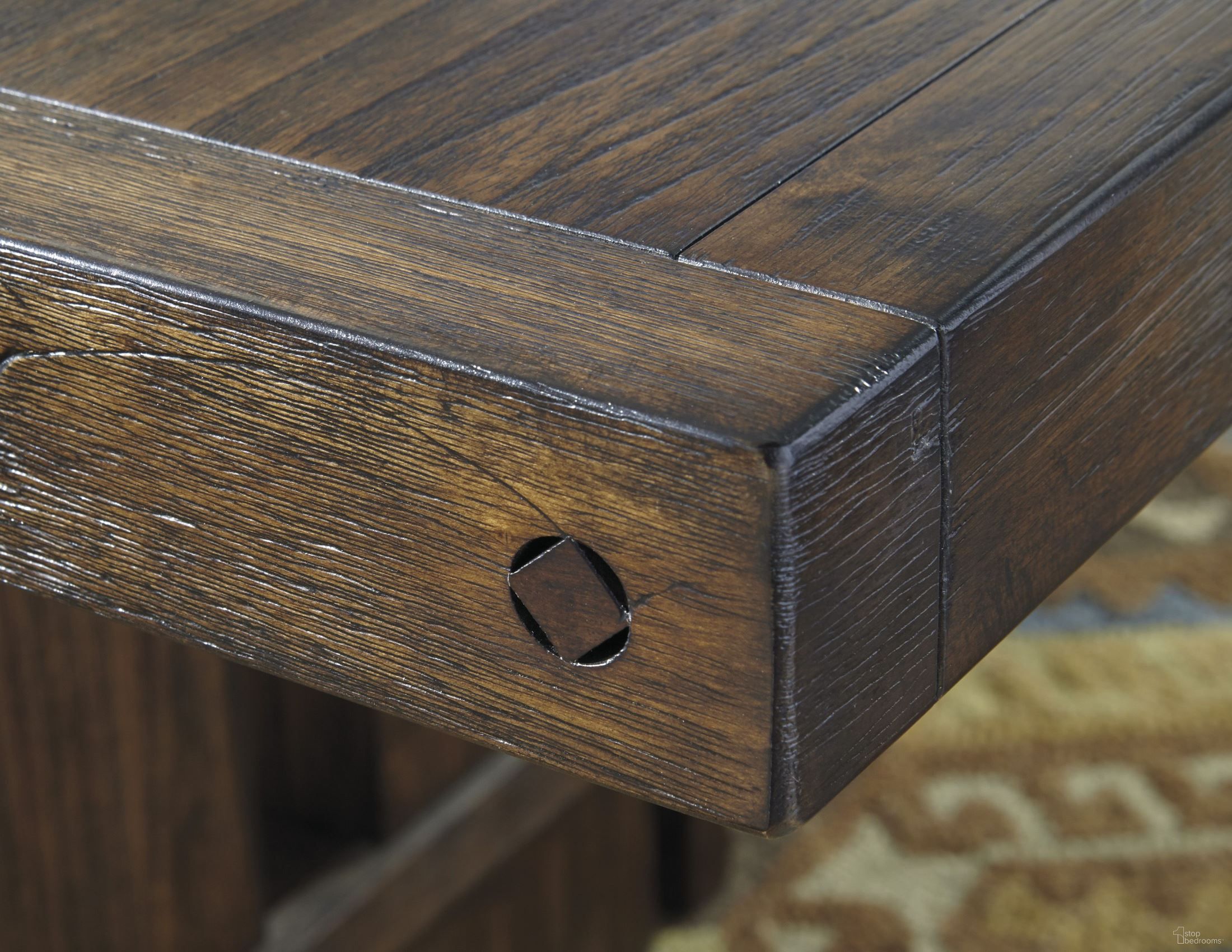 Leystone Dark Brown Rectangular Extendable Dining Table by Ashley ...