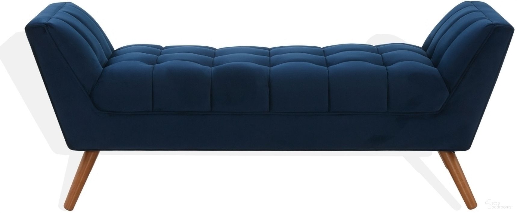Damian Tufted Bench In Navy and Dark Brown by Safavieh Couture ...
