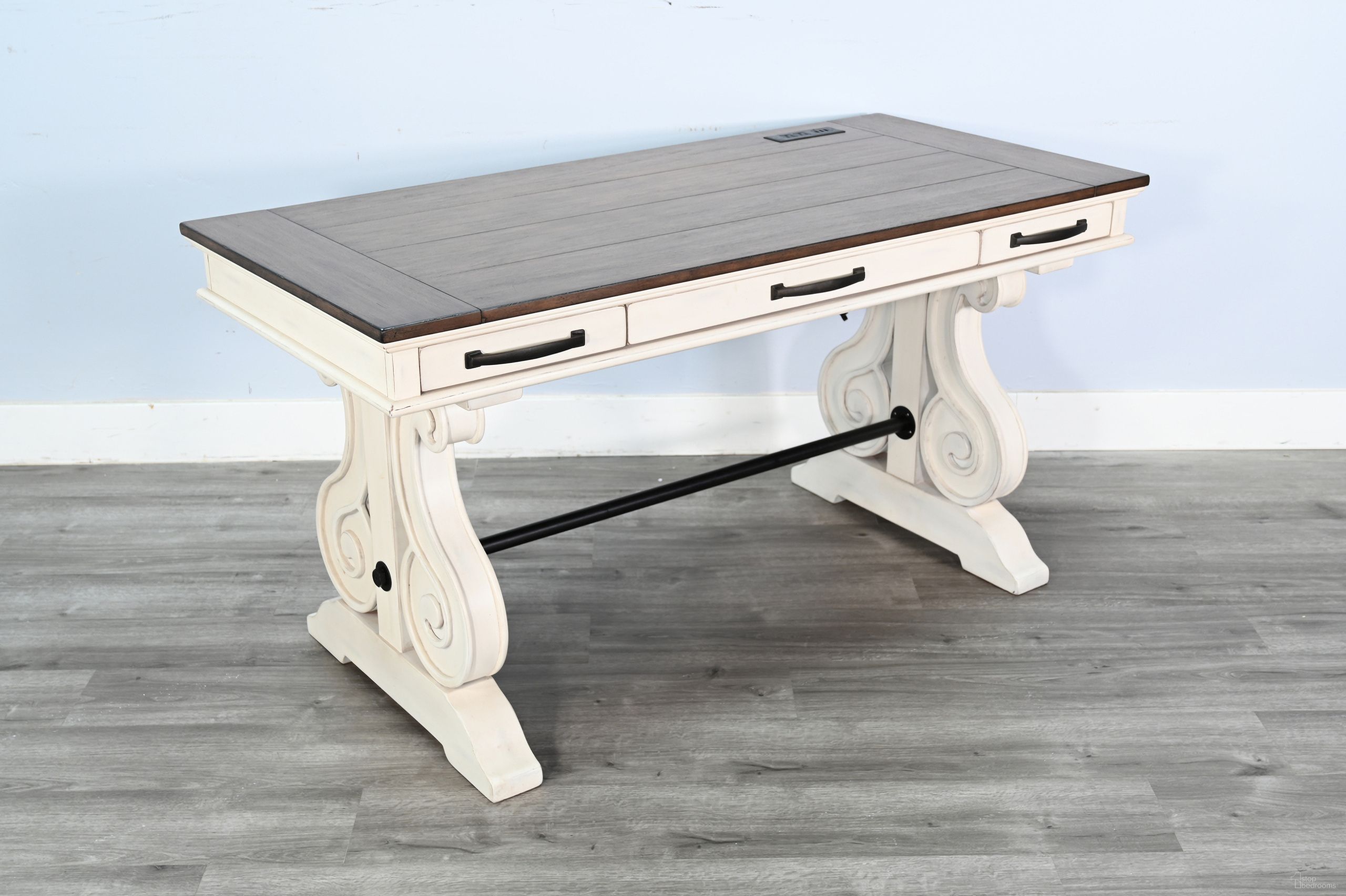 Desk with Power Strip In White by Sunny Design | 1StopBedrooms