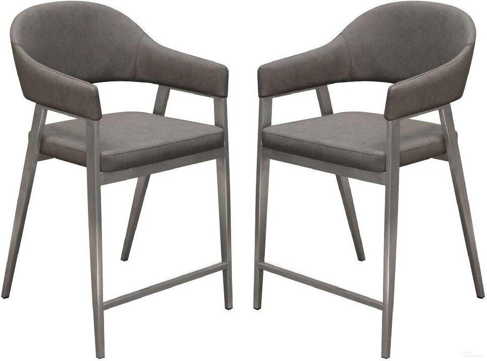 Diamond Sofa Adele Grey Leatherette Counter Height Chairs Set of 2 ...