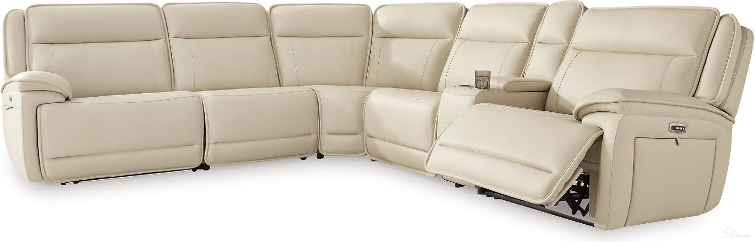 Double Deal 6-Piece Power Reclining Sectional In Almond by Ashley ...