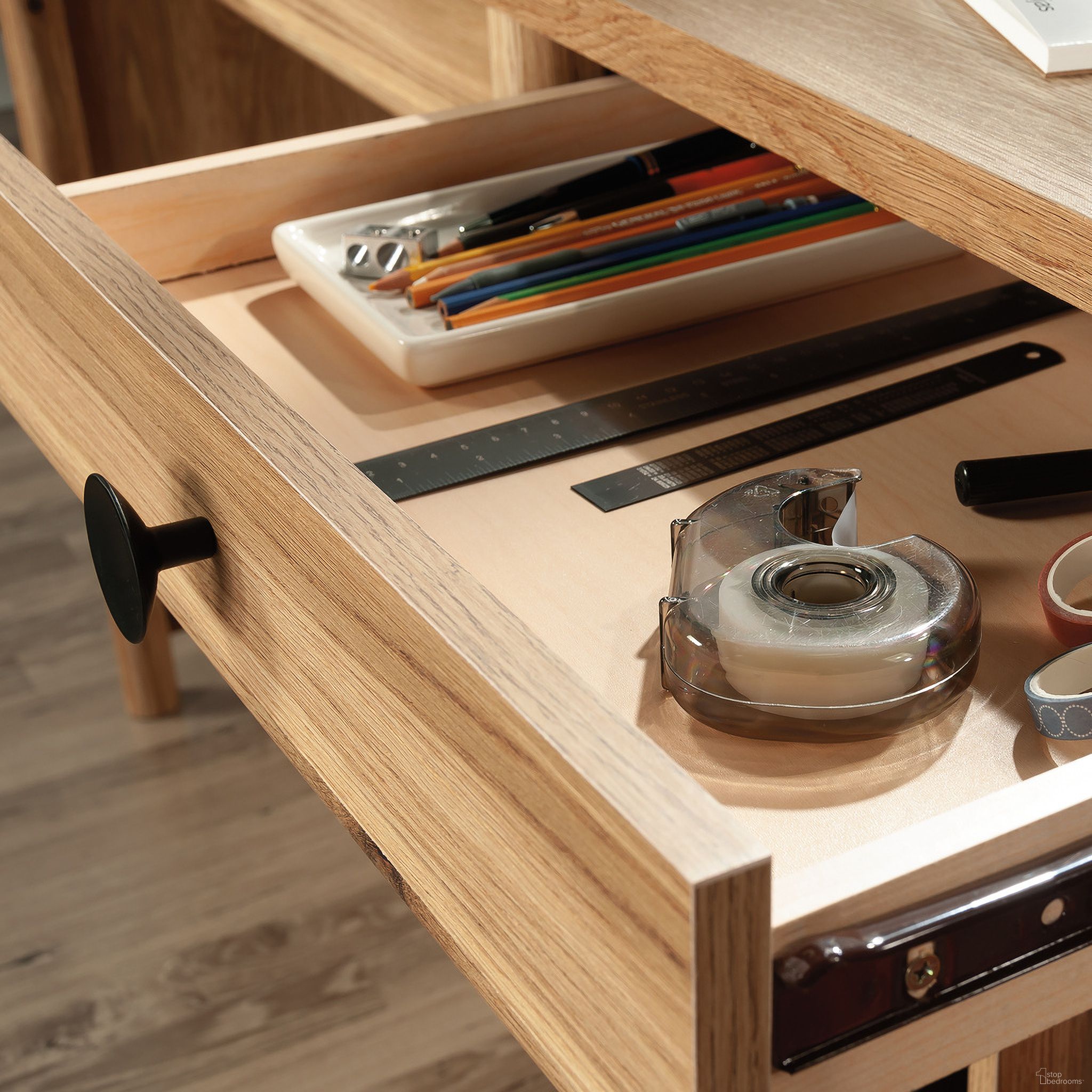 Dover Edge Computer Desk In Timber Oak by Sauder | 1StopBedrooms