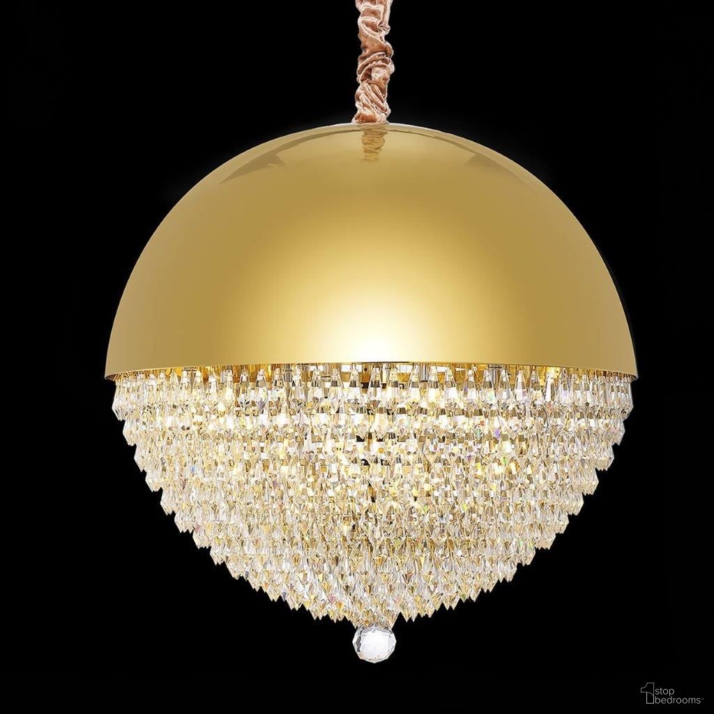 Eclipse Gold LED Light Chandelier With Gold Dome by AICO | 1StopBedrooms