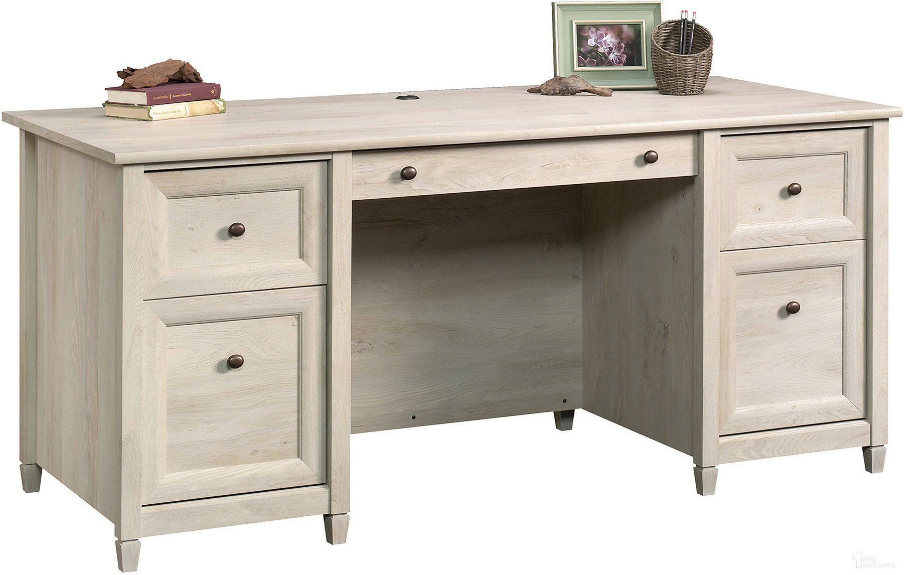 Edge Water Executive Desk In Chalked Chestnut by Sauder | 1StopBedrooms