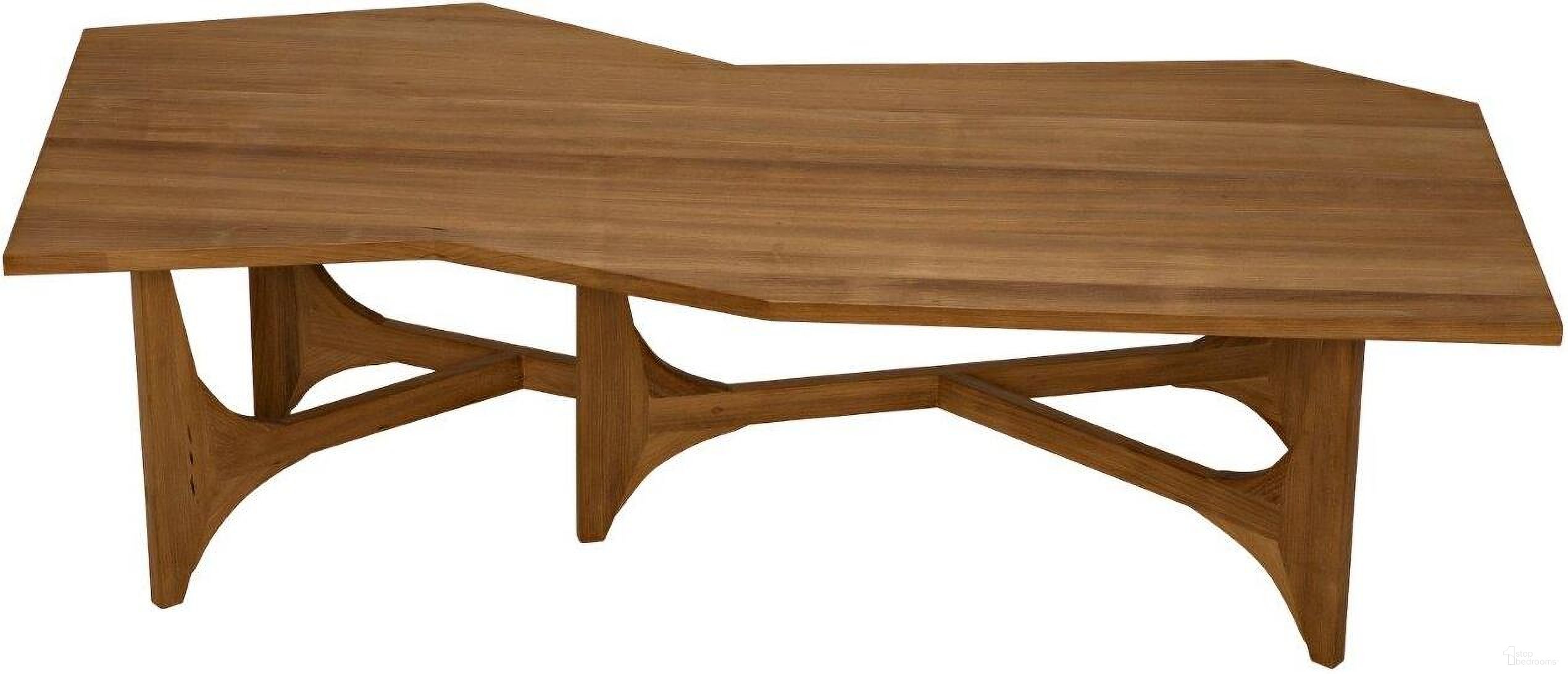 Fenton Coffee Table In Gold Teak by Noir | 1StopBedrooms