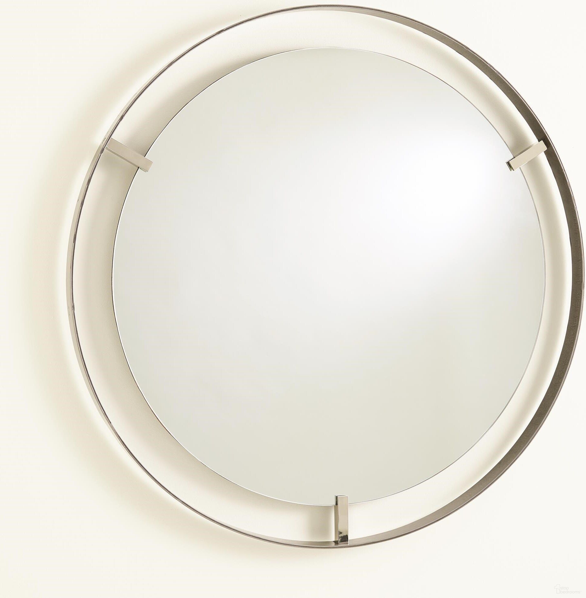 Floating Nickel Clips Mirror In Natural Iron Rim by Global Views ...