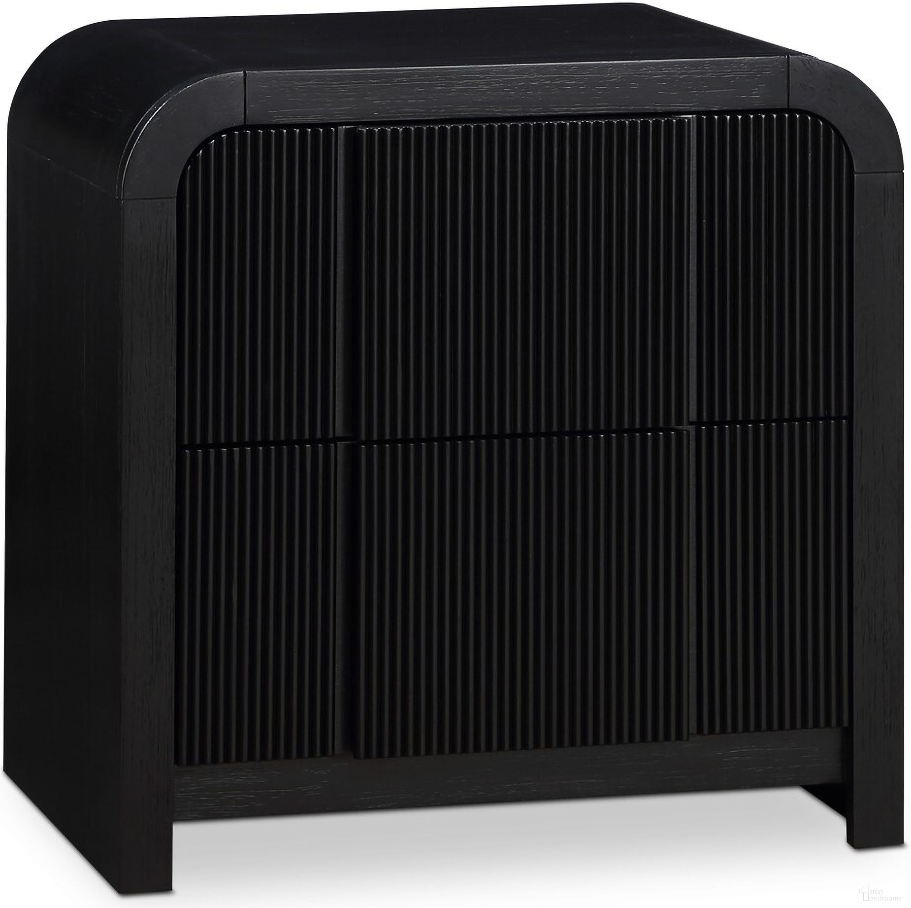Fluted Nightstand In Black by Meridian | 1StopBedrooms