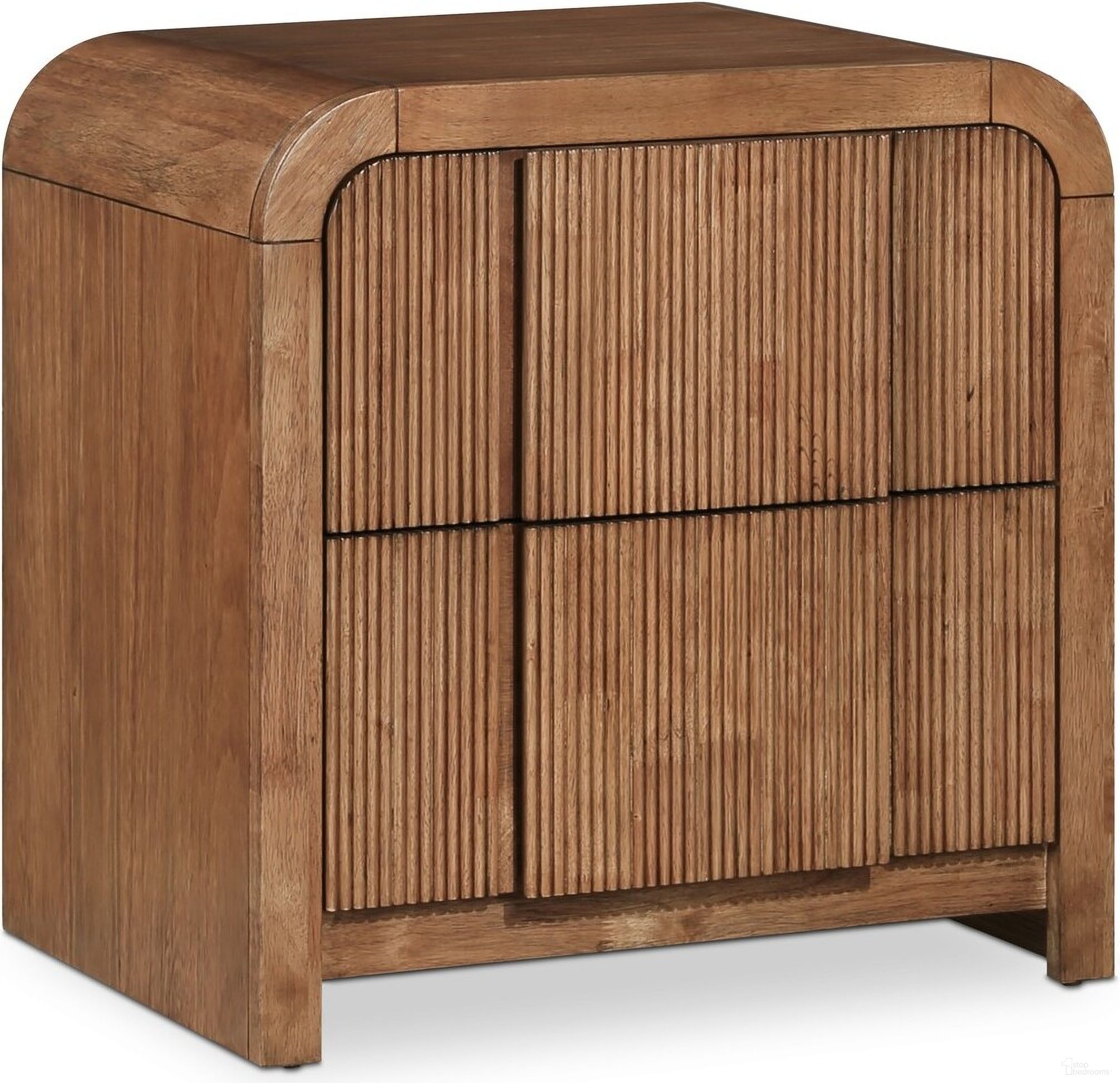 Fluted Nightstand In Walnut by Meridian | 1StopBedrooms