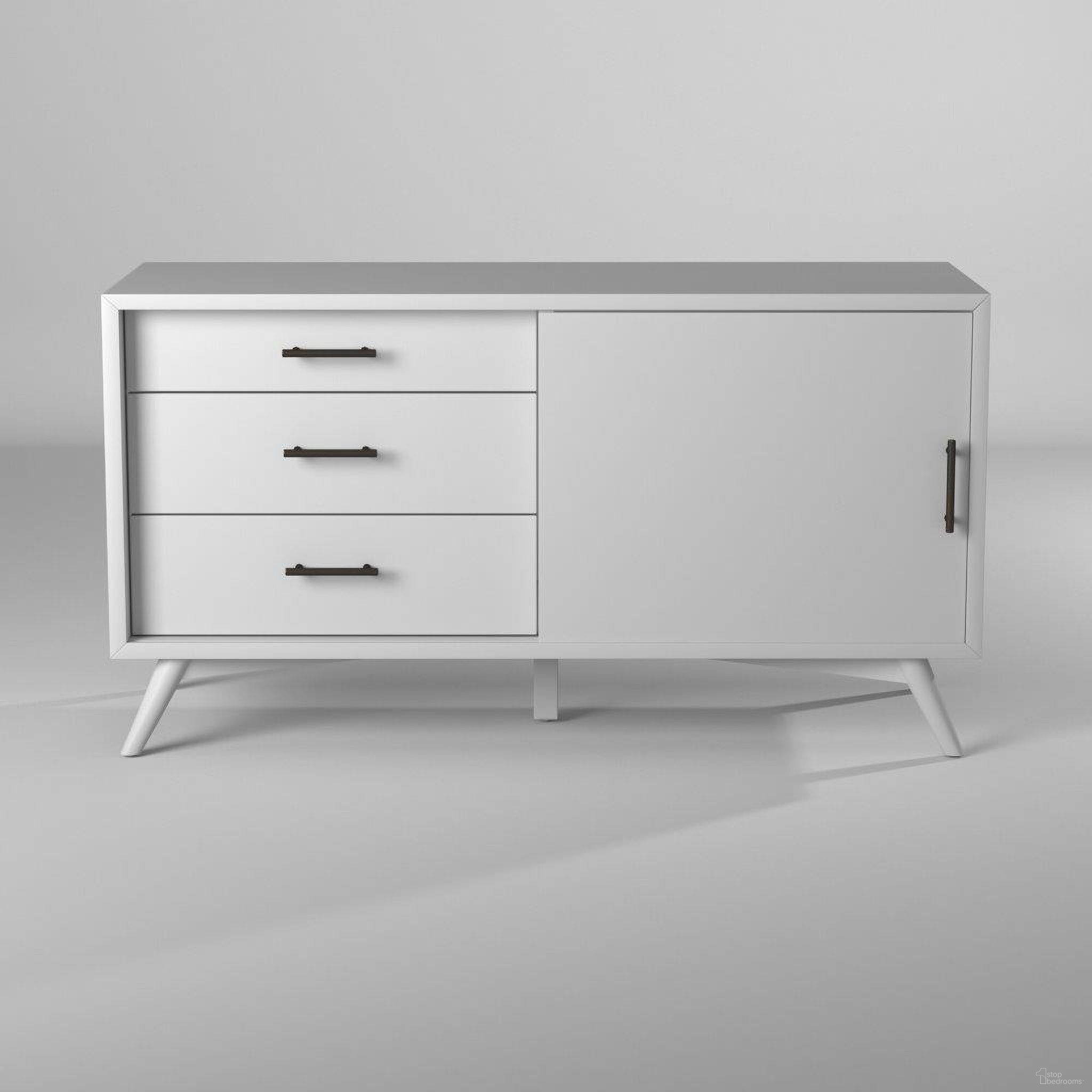 Flynn Small Tv Console In White by Alpine | 1StopBedrooms