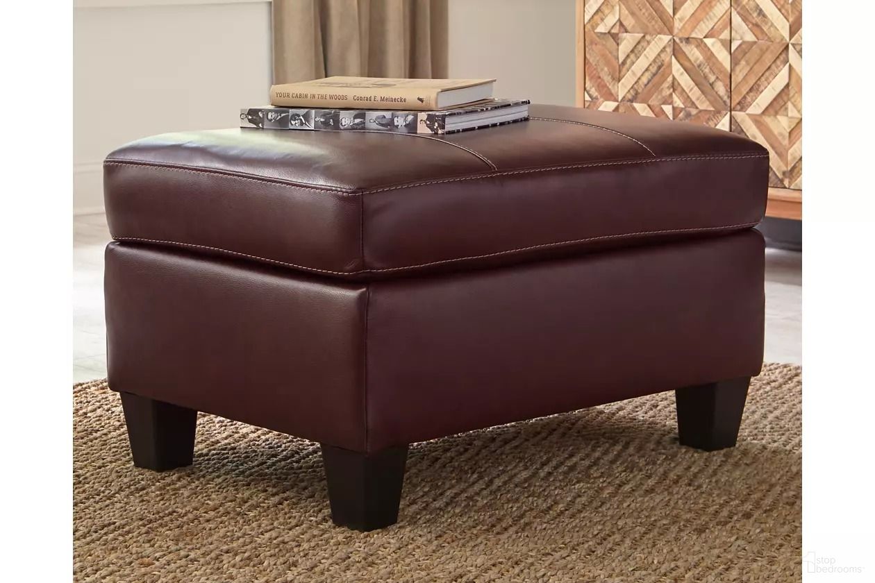 Fortney Mahogany Ottoman by Ashley Furniture | 1StopBedrooms