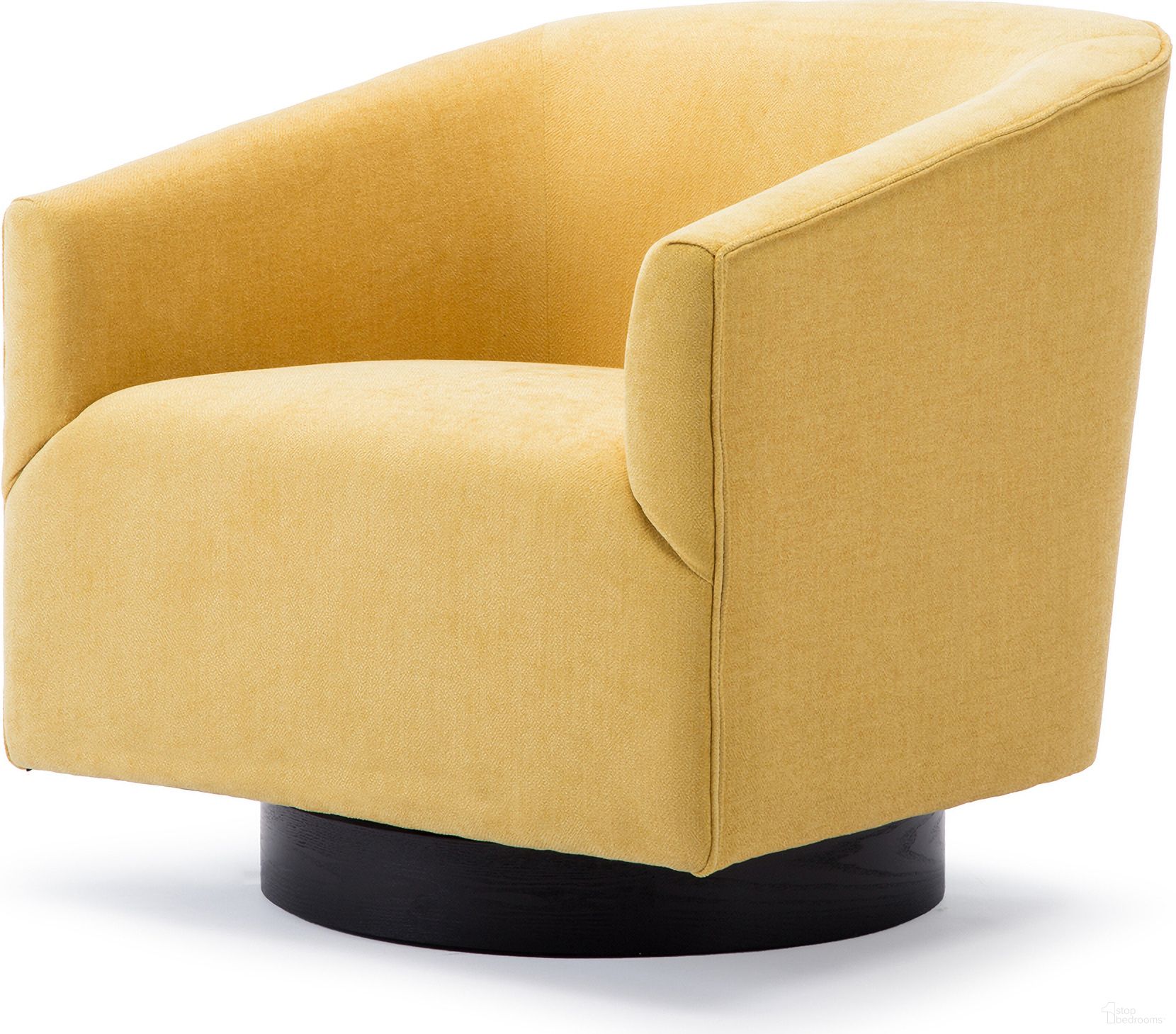 Geneva Wood Base Swivel Chair In Goldenrod by Comfort Pointe ...
