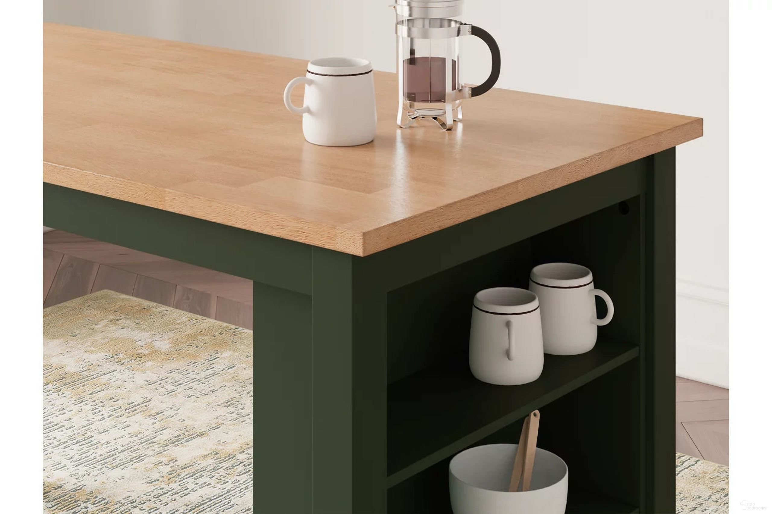 Gesthaven Counter Height Dining Table In Natural and Green by Ashley ...